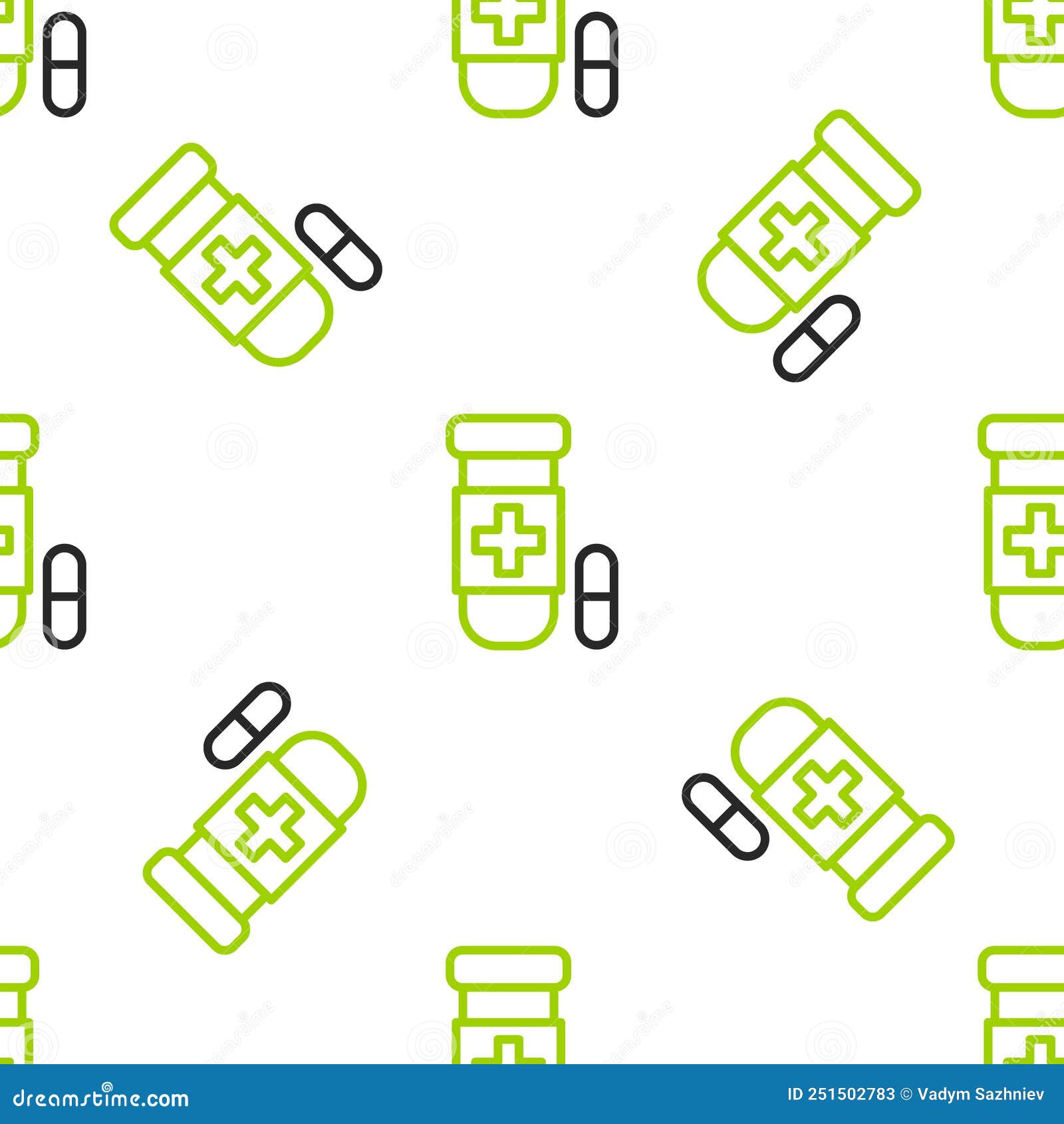 Line Antidote Icon Isolated Seamless Pattern on White Background ...