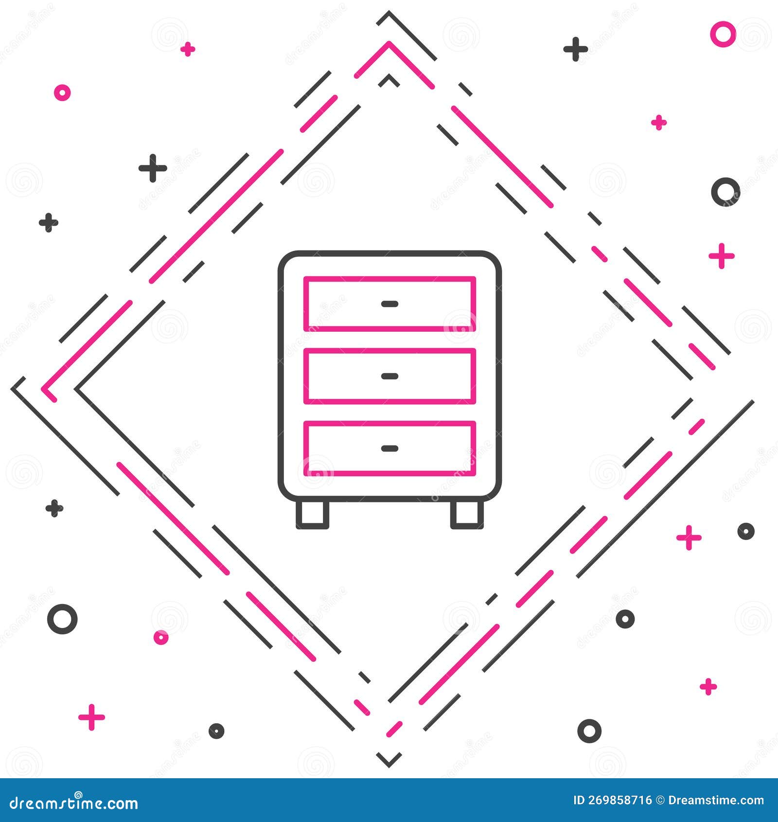 Set Archive Papers Drawer Document With Graph Chart Headphones And Envelope Icon Vector