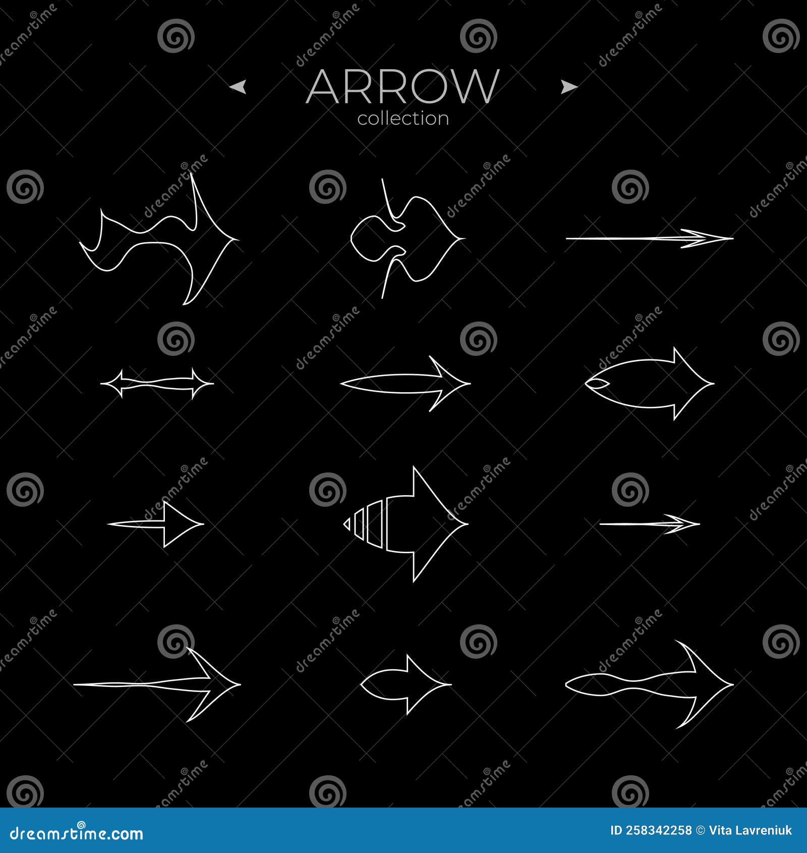Line Arrow Icon Set. Line Icons Collection. Modern Vector Symbols. Stock Vector - Illustration ...