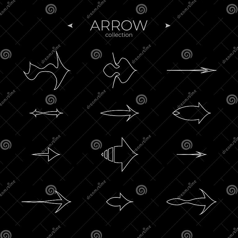 Line Arrow Icon Set. Line Icons Collection. Modern Vector Symbols. Stock Vector - Illustration ...