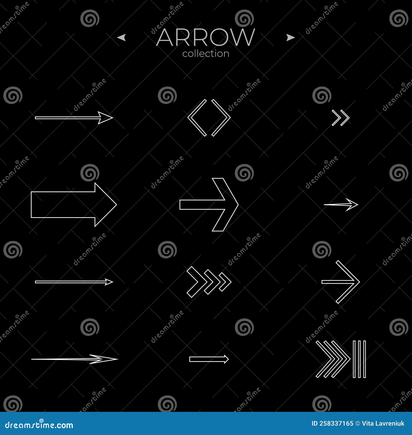 Line Arrow Icon Set. Line Icons Collection. Modern Vector Symbols. Stock Vector - Illustration ...