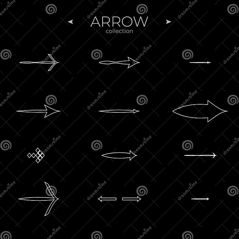 Line Arrow Icon Set. Line Icons Collection. Modern Vector Symbols. Stock Vector - Illustration ...