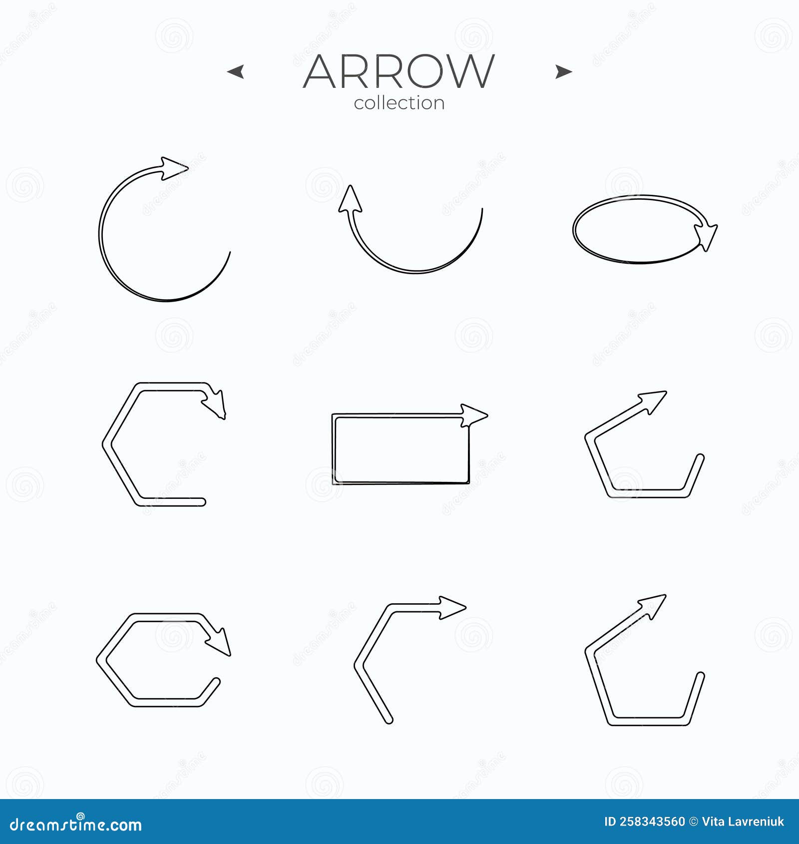 Line Arrow Icon Set. Line Icons Collection. Modern Vector Symbols. Stock Vector - Illustration ...