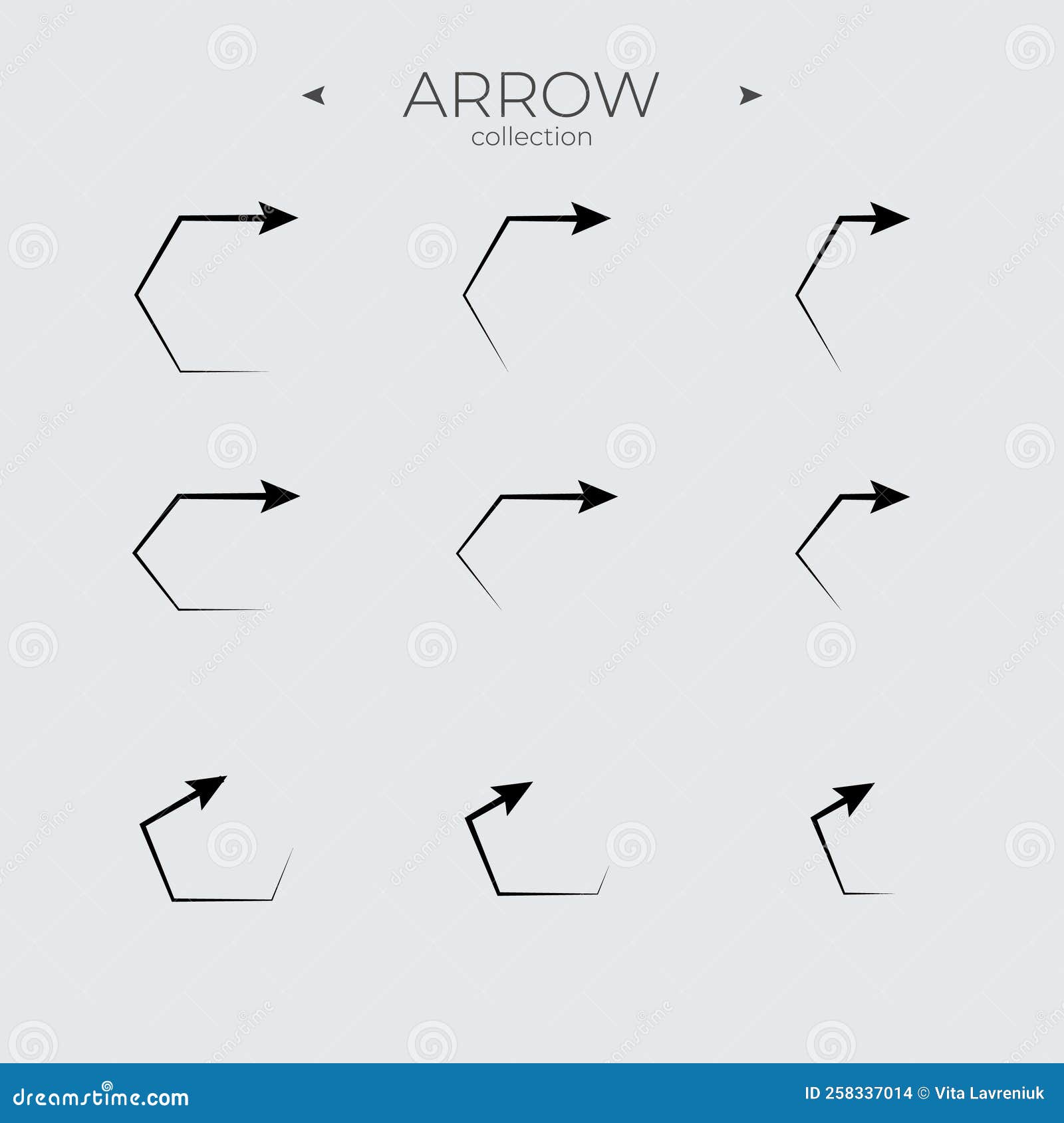 Line Arrow Icon Set. Line Icons Collection. Modern Vector Symbols. Stock Vector - Illustration ...