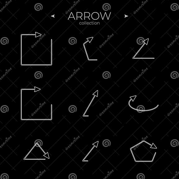 Line Arrow Icon Set. Line Icons Collection. Modern Vector Symbols. Stock Vector - Illustration ...