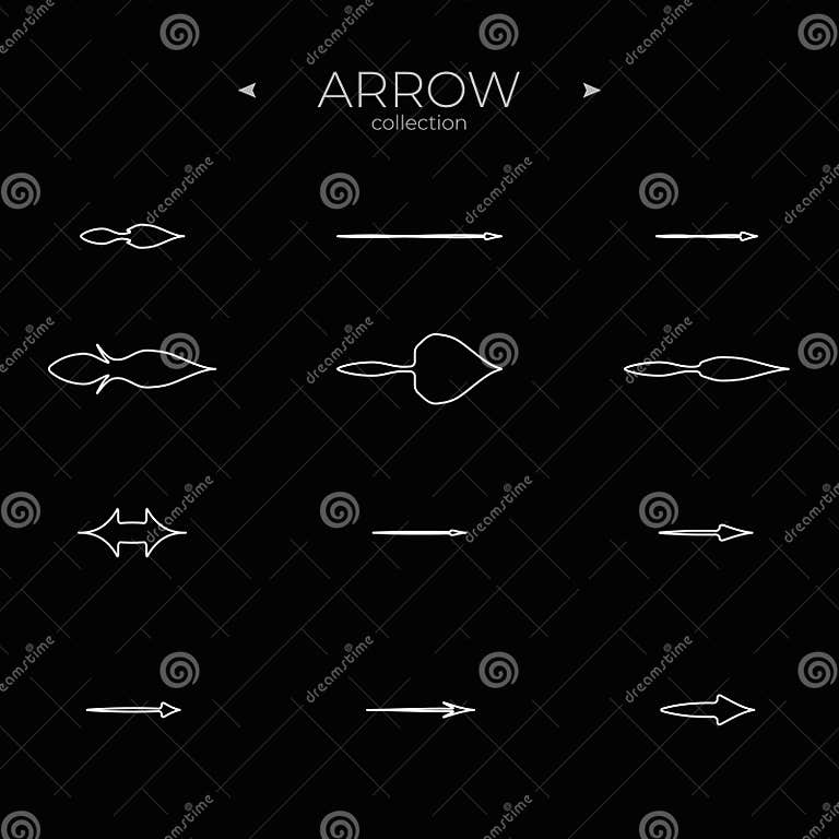 Line Arrow Icon Set. Line Icons Collection. Modern Vector Symbols. Stock Vector - Illustration ...