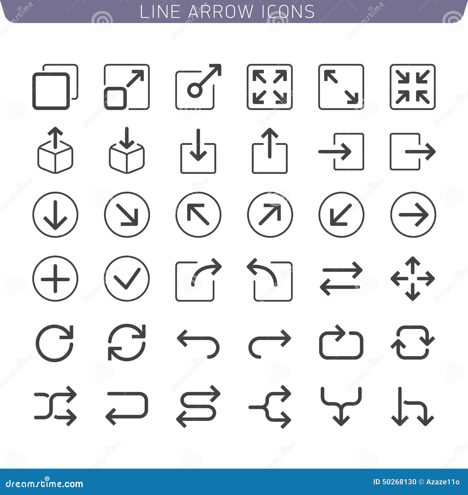 Line Arrow icon set stock vector. Illustration of cursor - 50268130
