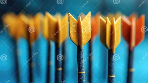A Line of Arrows Aligned Together Stock Illustration - Illustration of ...