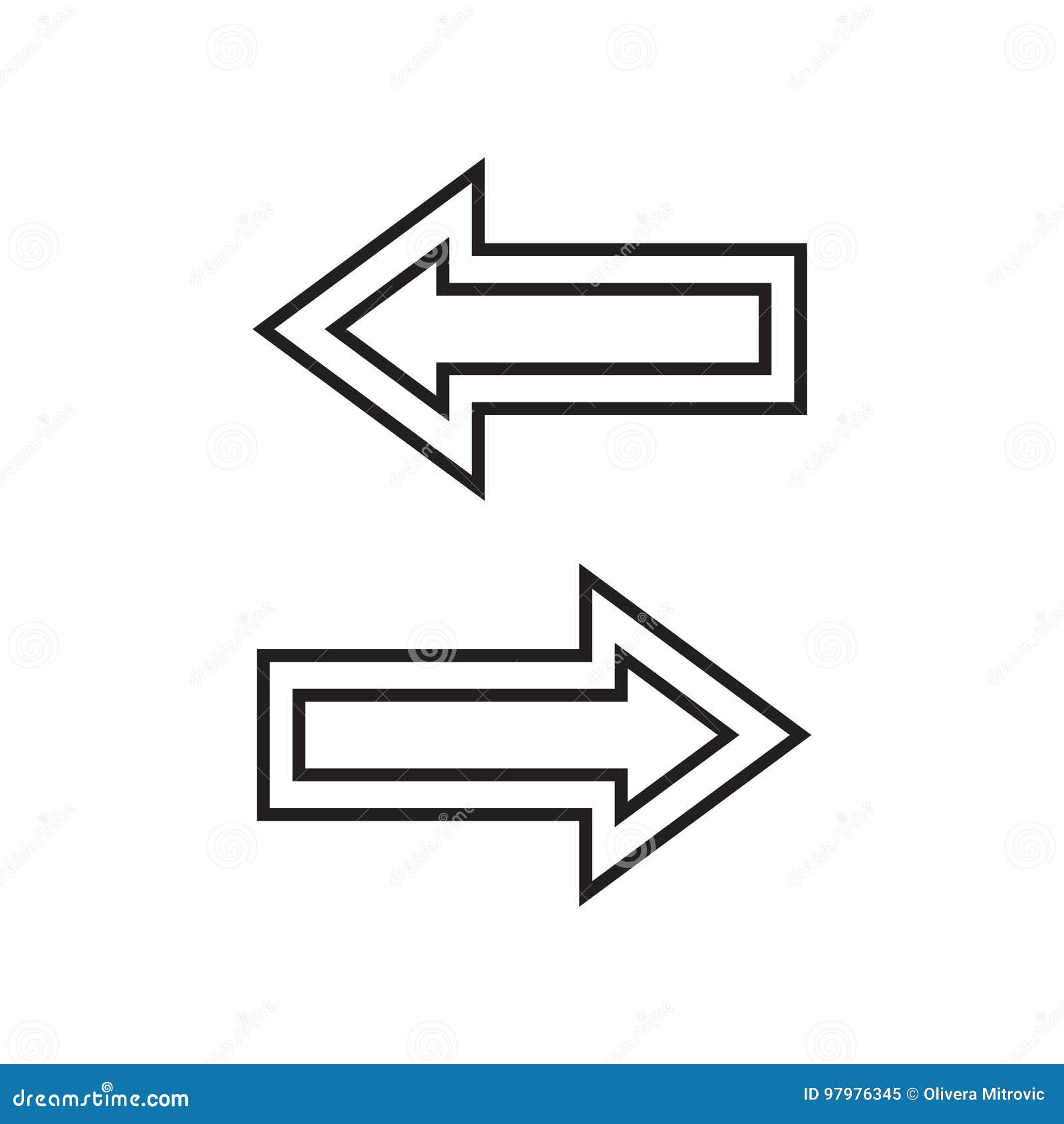 Line arrows left and right stock vector. Illustration of choice - 97976345