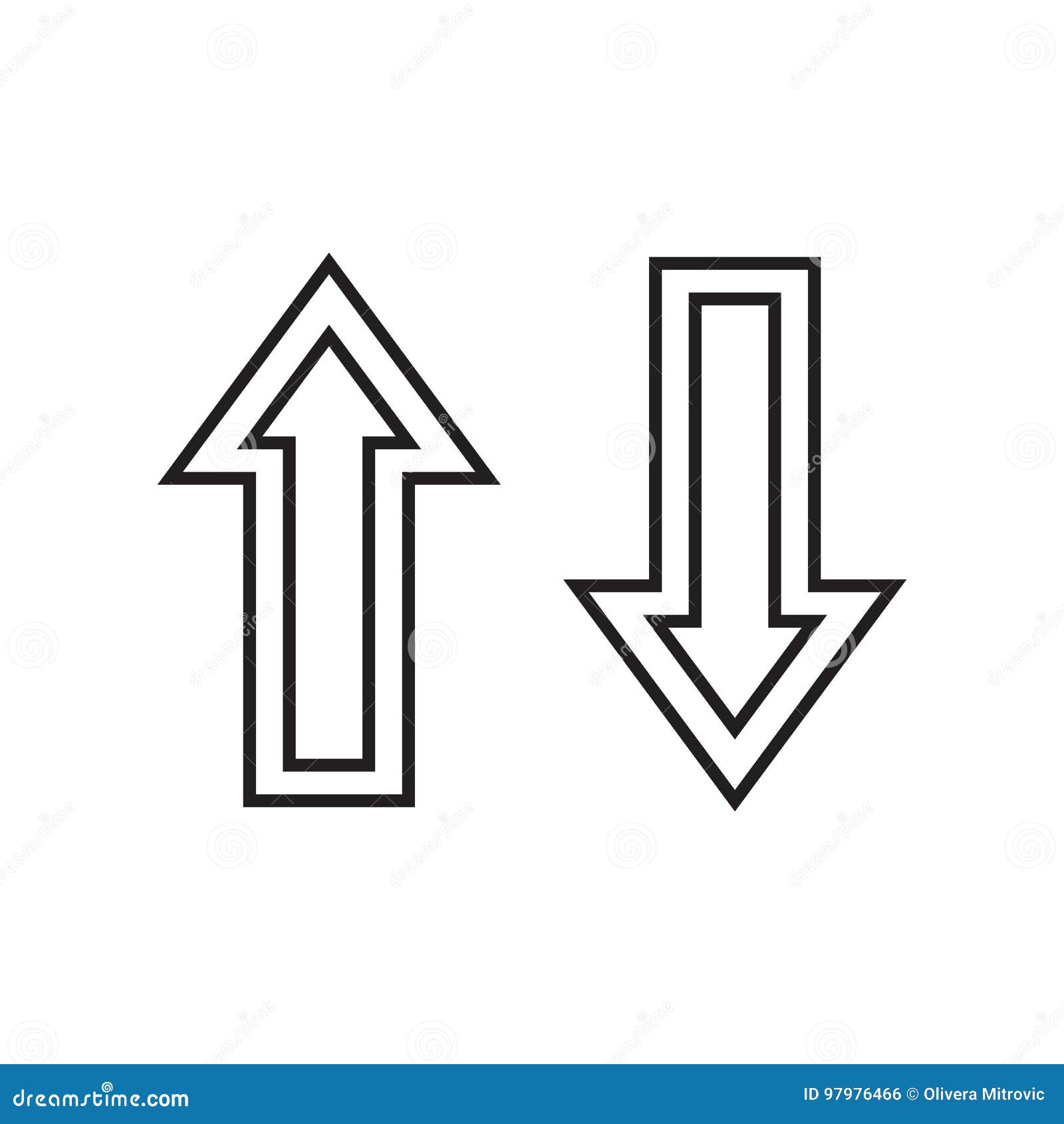 Line arrows up and down stock vector. Illustration of style - 97976466