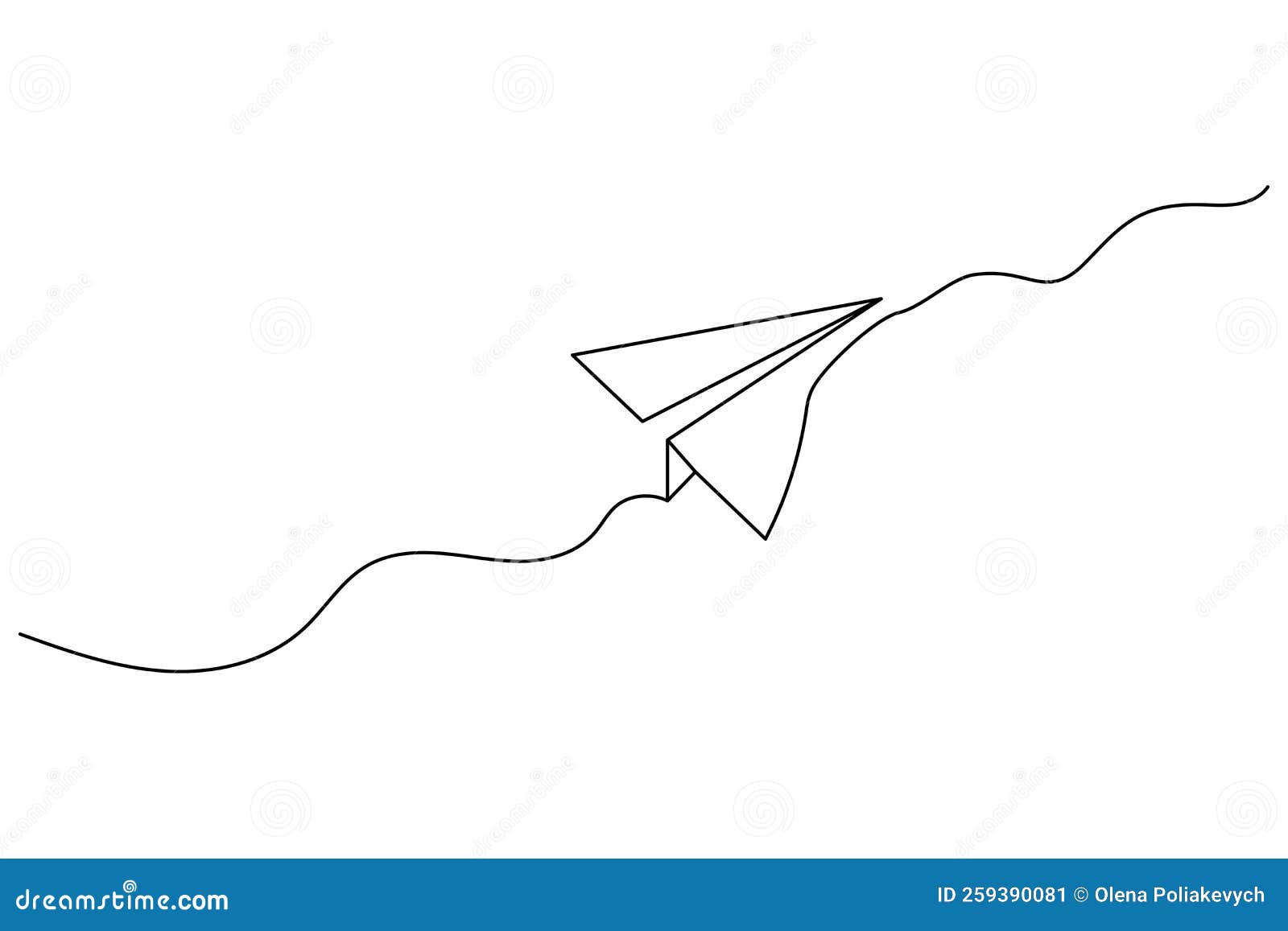 Line Art Airplane One Line for Web Design. Single Line. Airplane Fly ...