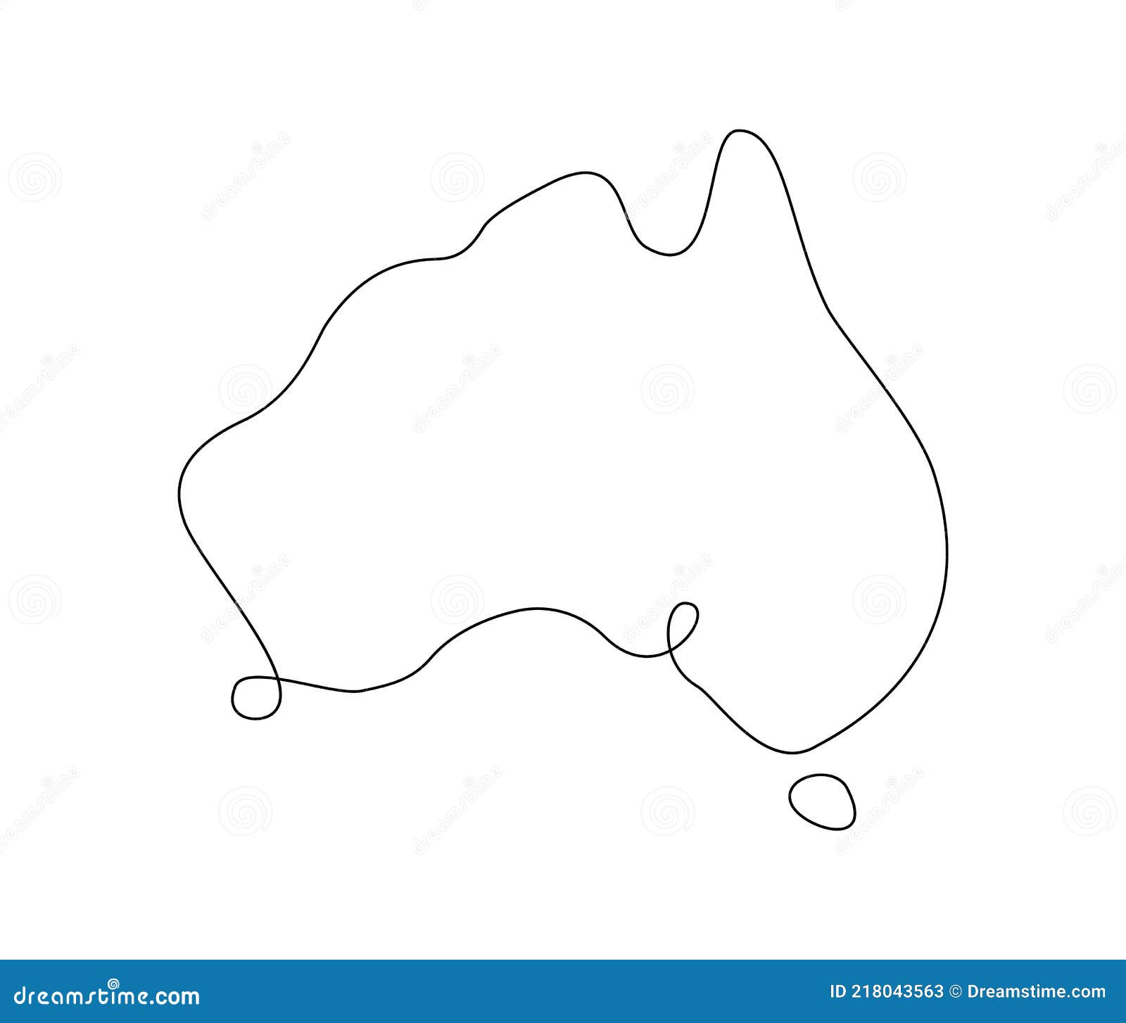 Line Art Australia Map. Continuous Line Stock Vector - Illustration of ...