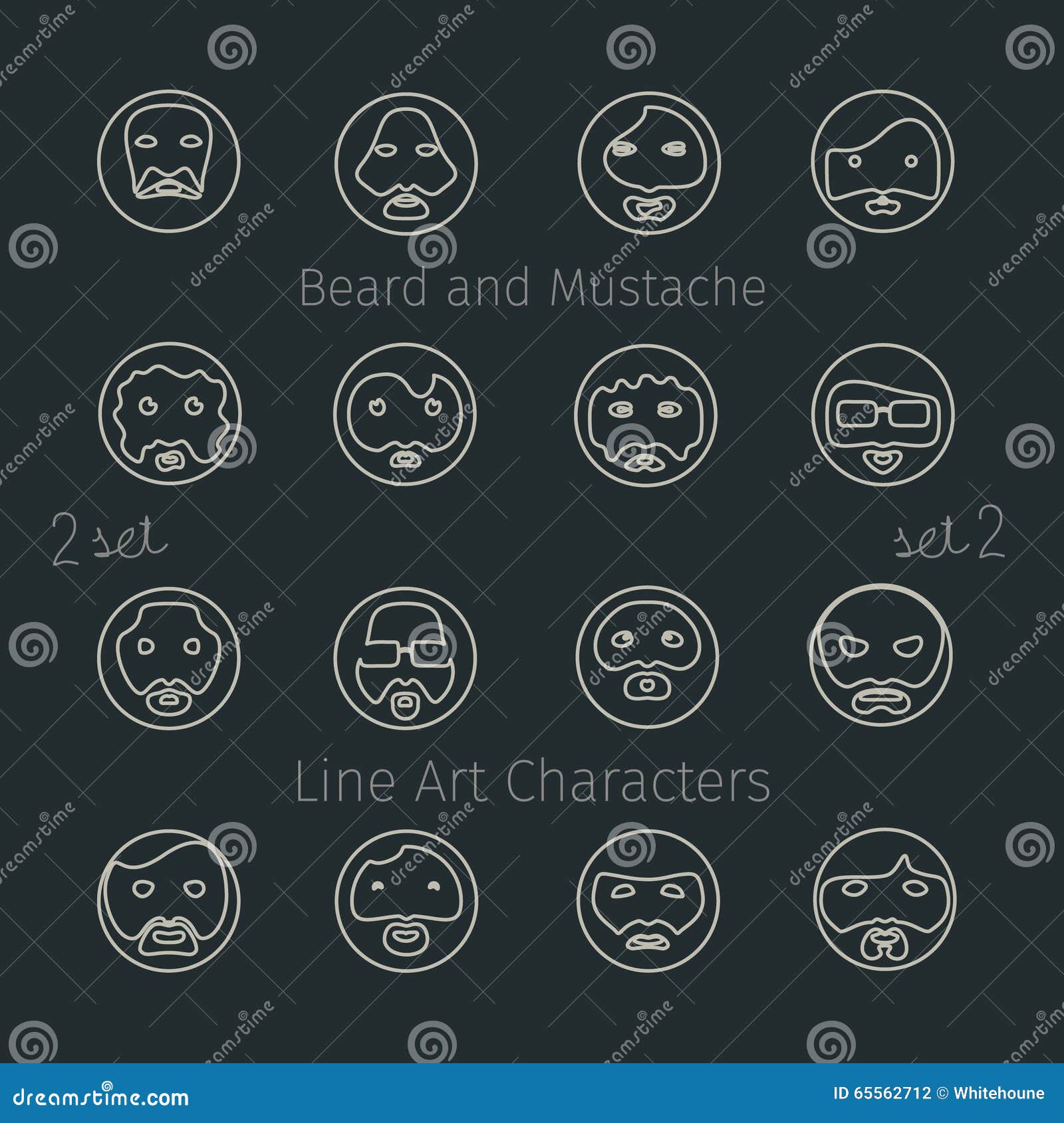 Line art avatars stock vector. Illustration of character - 65562712