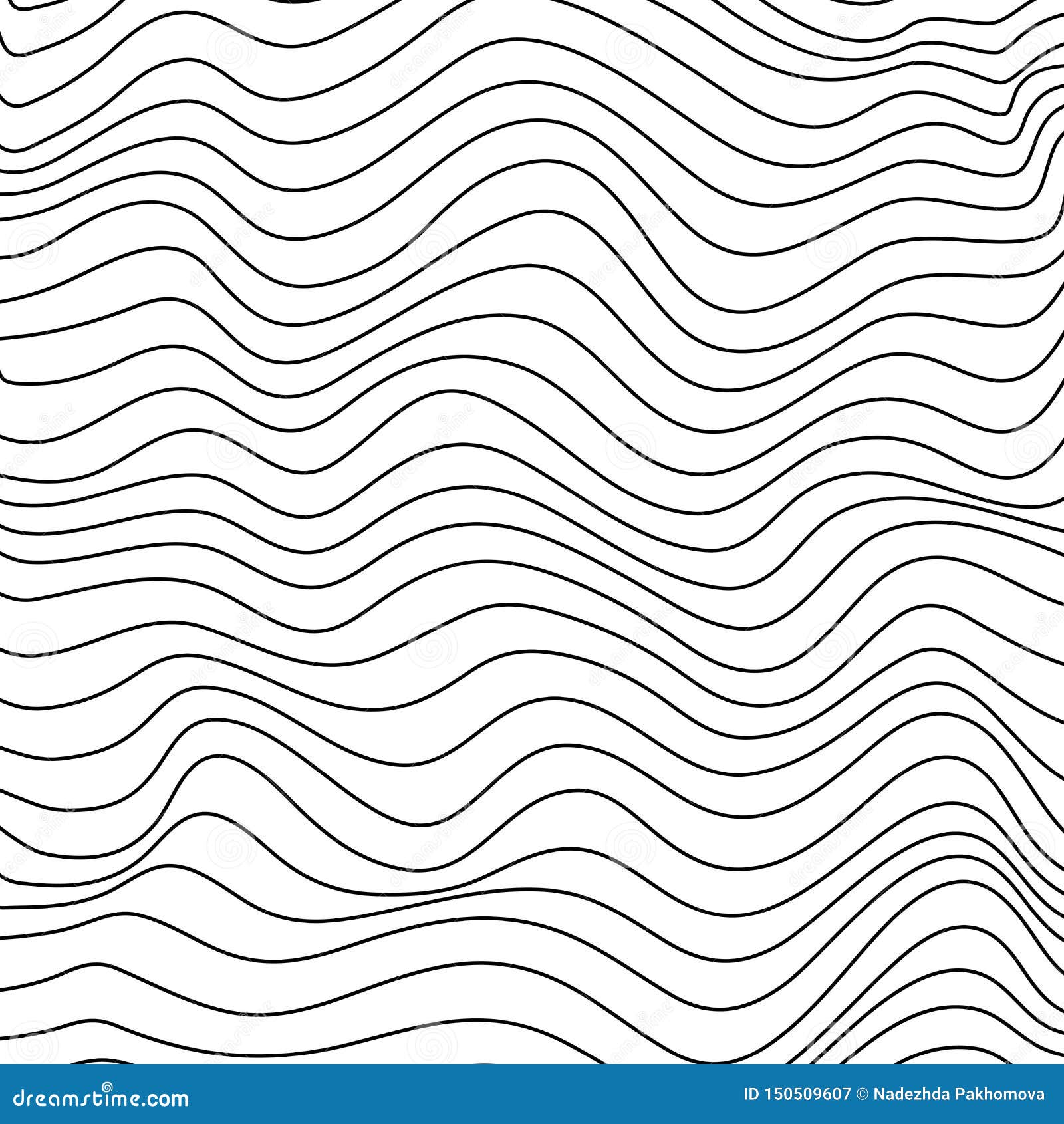 Line Art Liquid Background. Wave Monochrome Background. Simple Linear ...