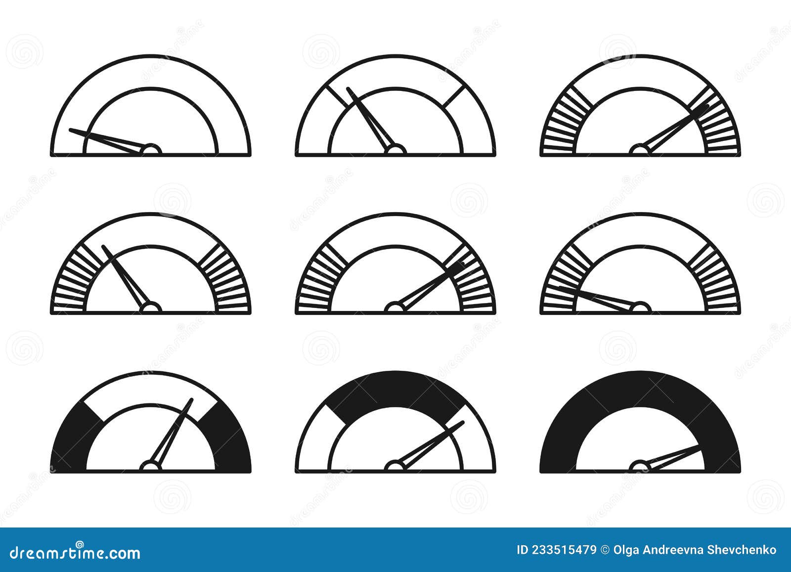Line Art Black and White Indicator Collection Stock Vector ...
