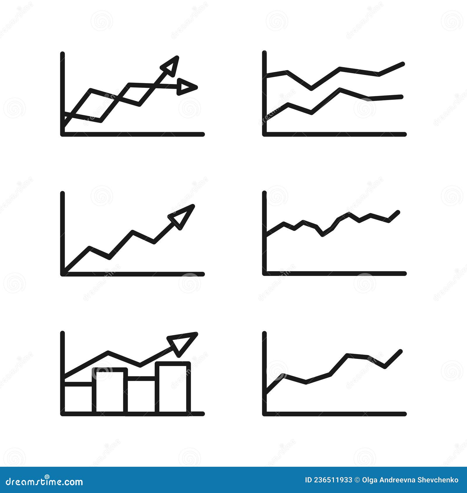 White Rising Bar Chart On Blue Background With Copy Space. Business ...