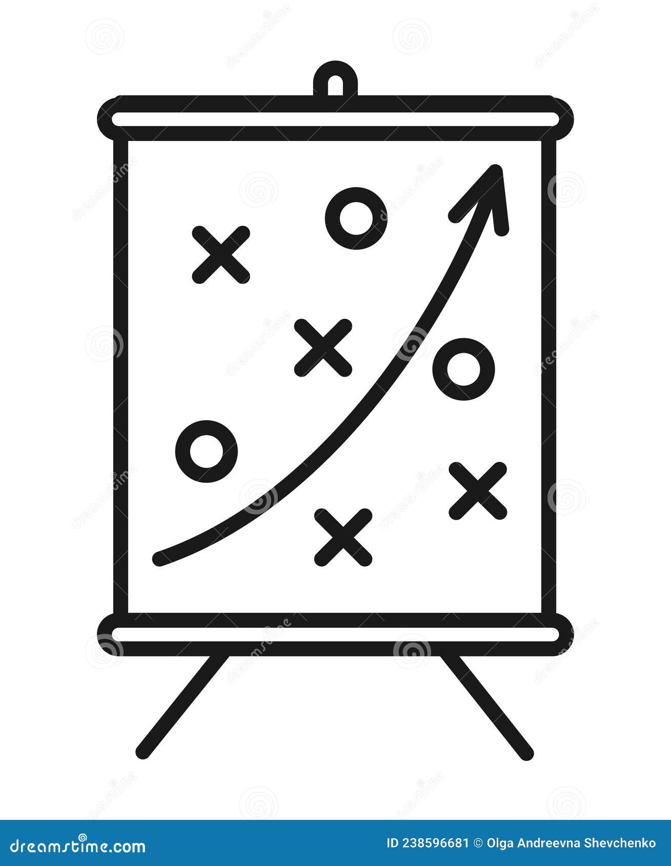 Line Art Black and White Strategy Icon Stock Vector - Illustration of ...