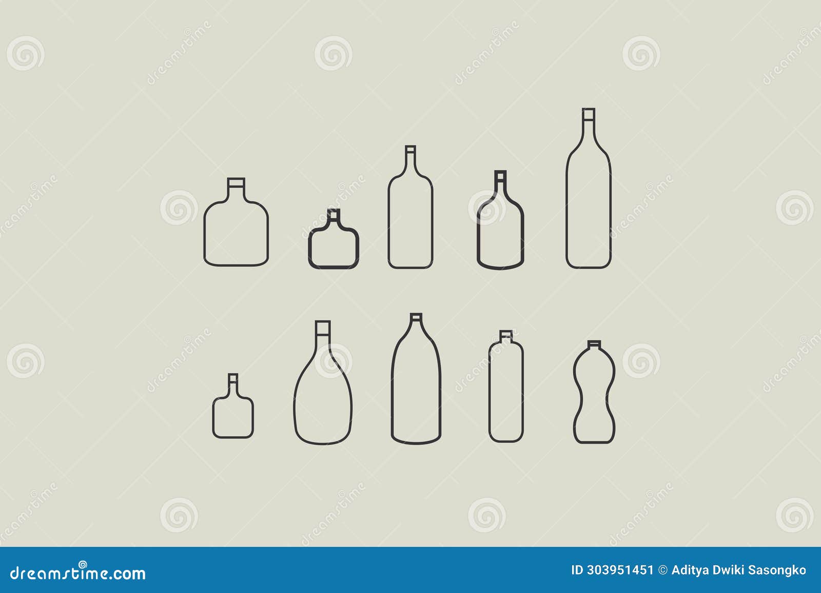 Line Art Bottle Set Collection Vector Graphic Stock Vector ...