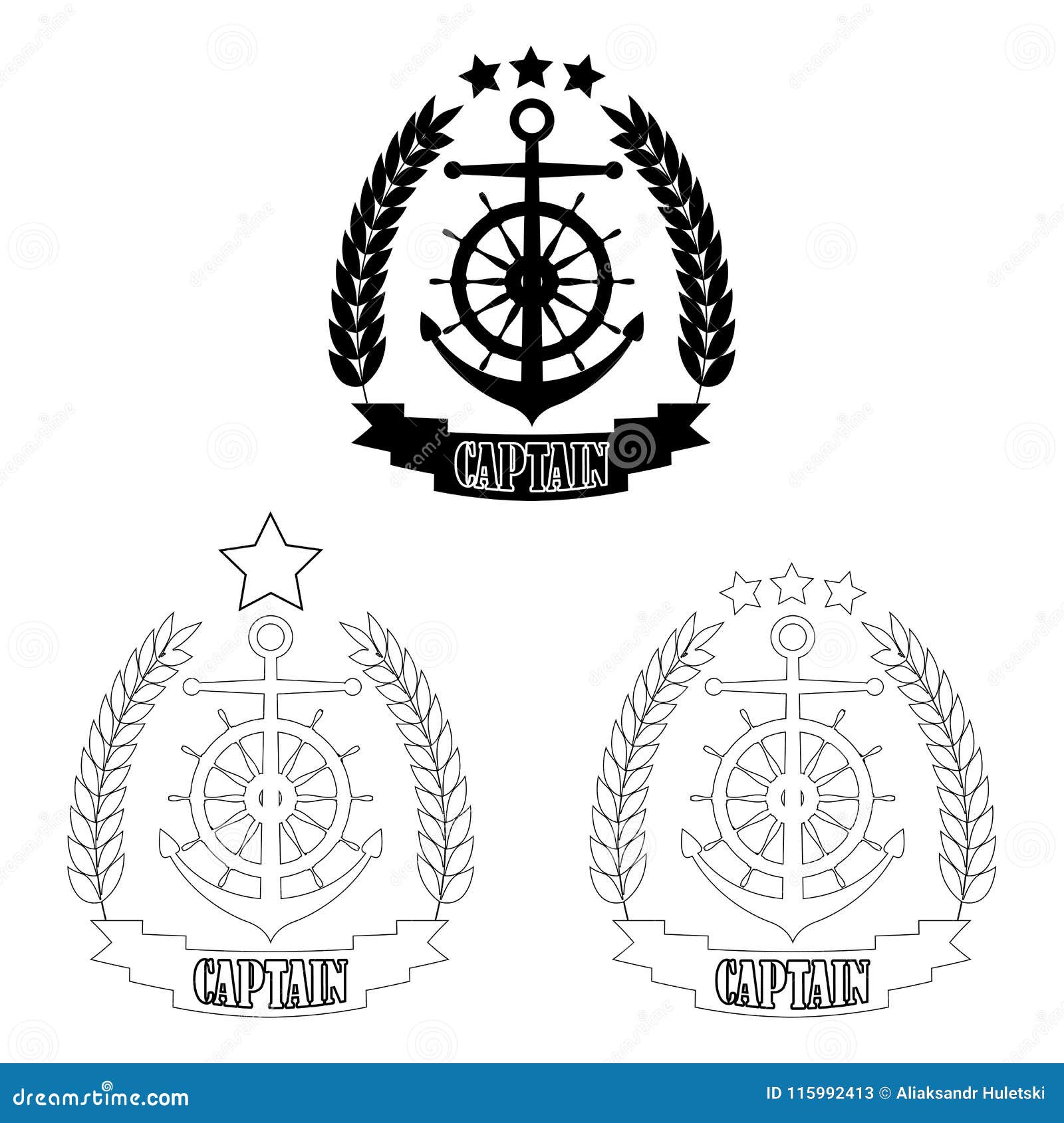 Line_art_captain_badge иллюстрация вектора. иллюстрации насчитывающей ...
