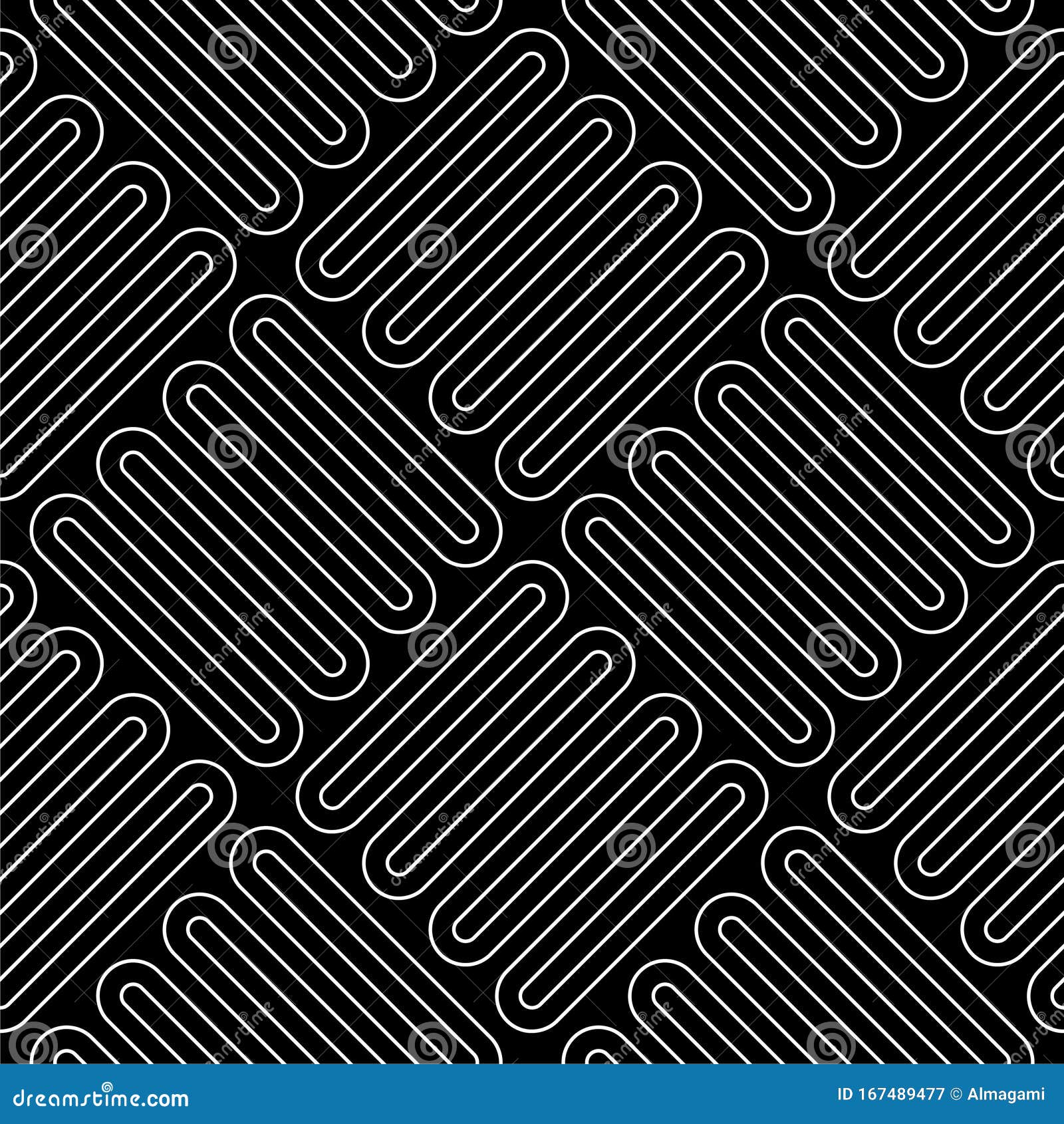 Line Art Checkered Seamless Pattern. Stock Vector - Illustration of ...