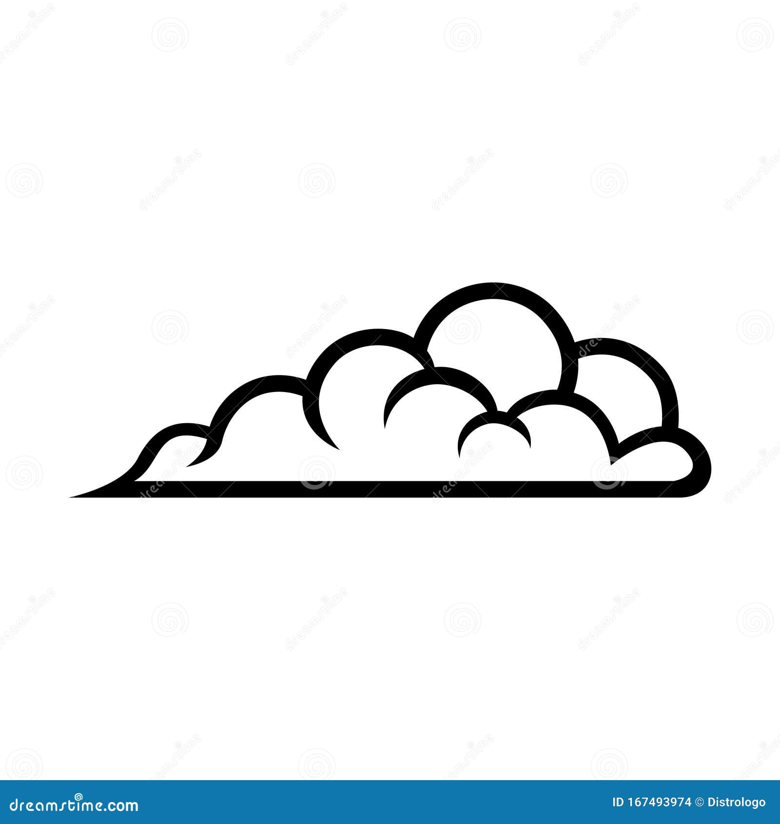 Line Art Cloud Vector Design Element. Cloud Silhouette Vector Design Stock Vector - Illustration ...