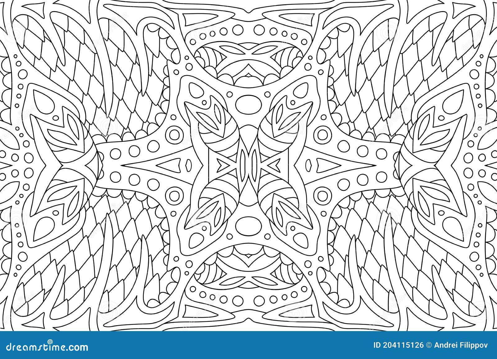 Line Art for Coloring Book with Abstract Pattern Stock Vector ...