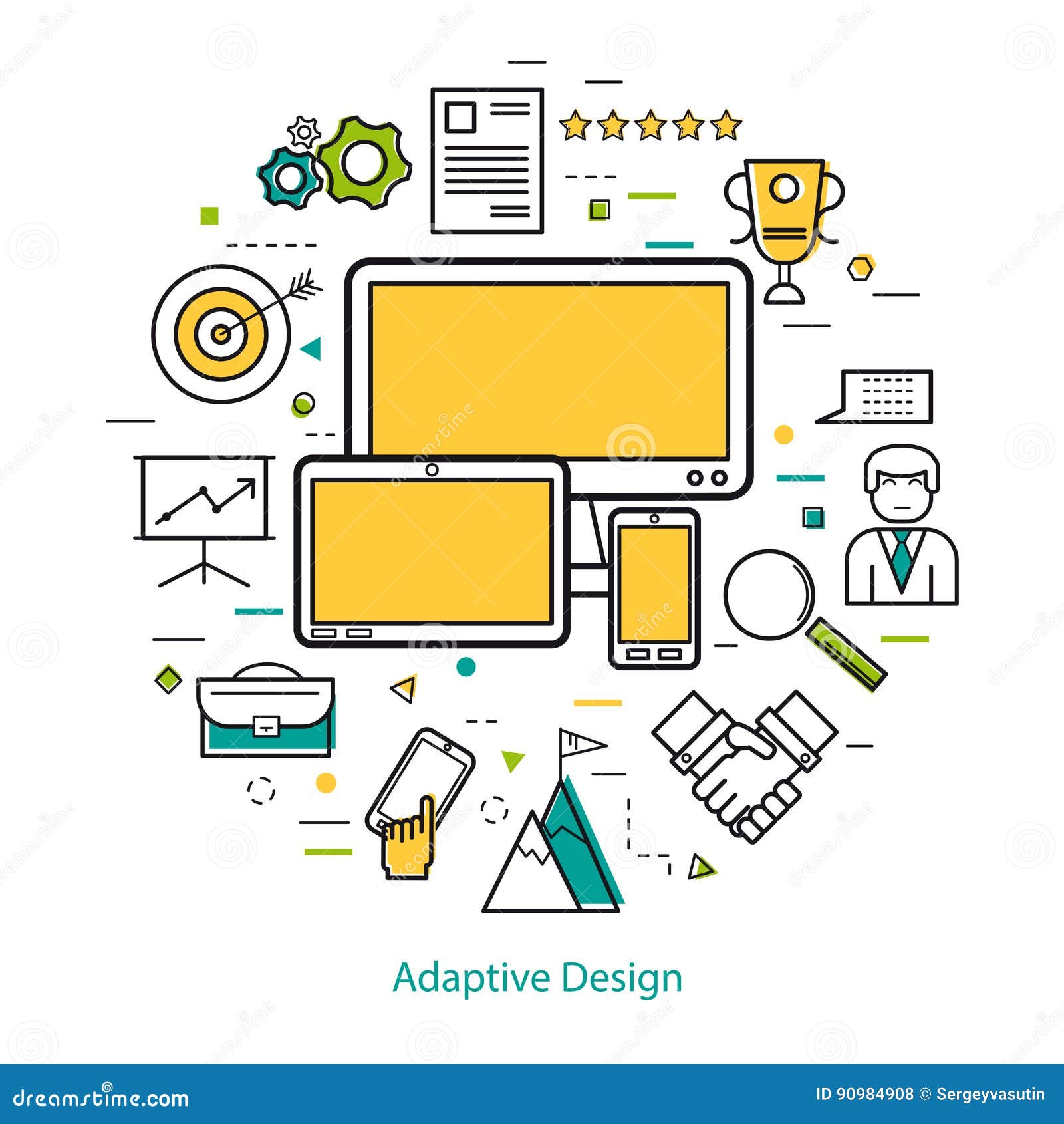 Line Art Concept - Adaptive Design Stock Vector - Illustration of ...