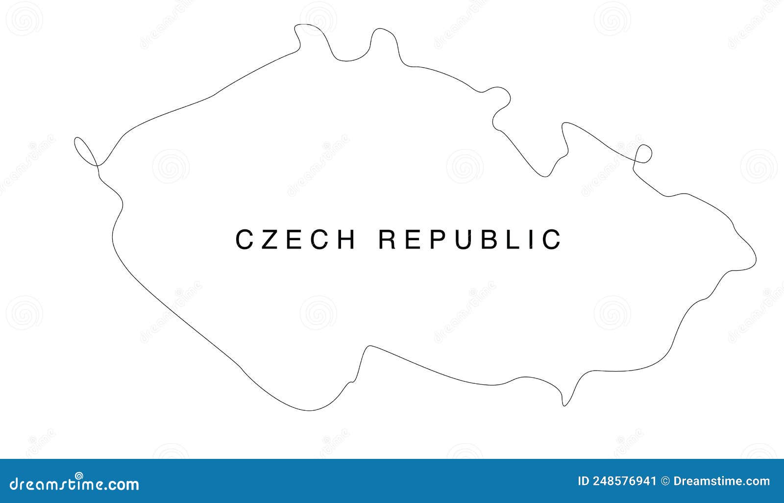 Line Art Czech Map. Continuous Line Europe Map. Vector Illustration ...