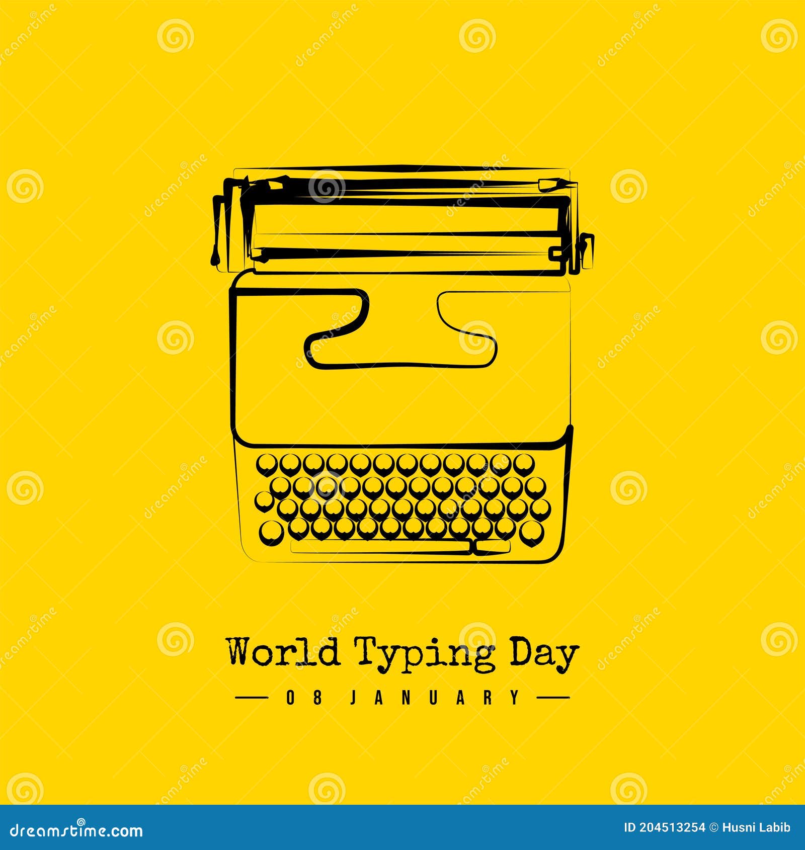 Line Art Design of Typewriter Top View Vector Illustration Stock Vector ...