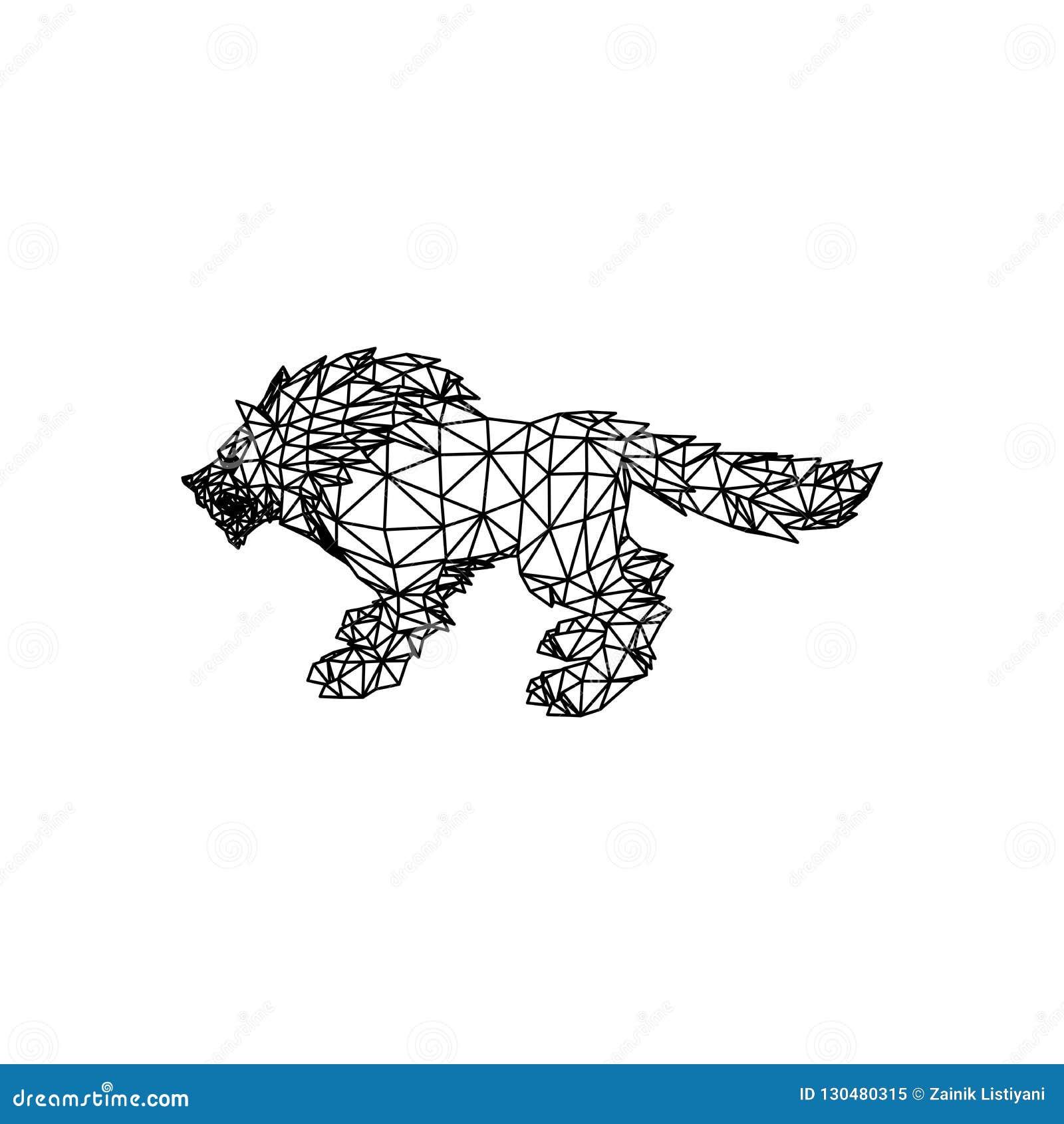 Line Art Design of Wolf Low Poly Stock Vector - Illustration of animal ...