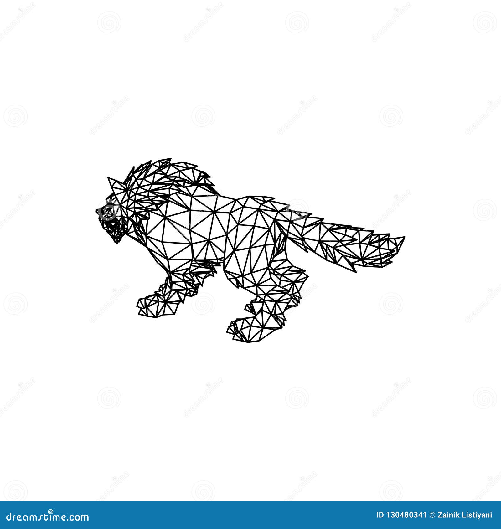 Line Art Design of Wolf Low Poly Stock Vector - Illustration of ...