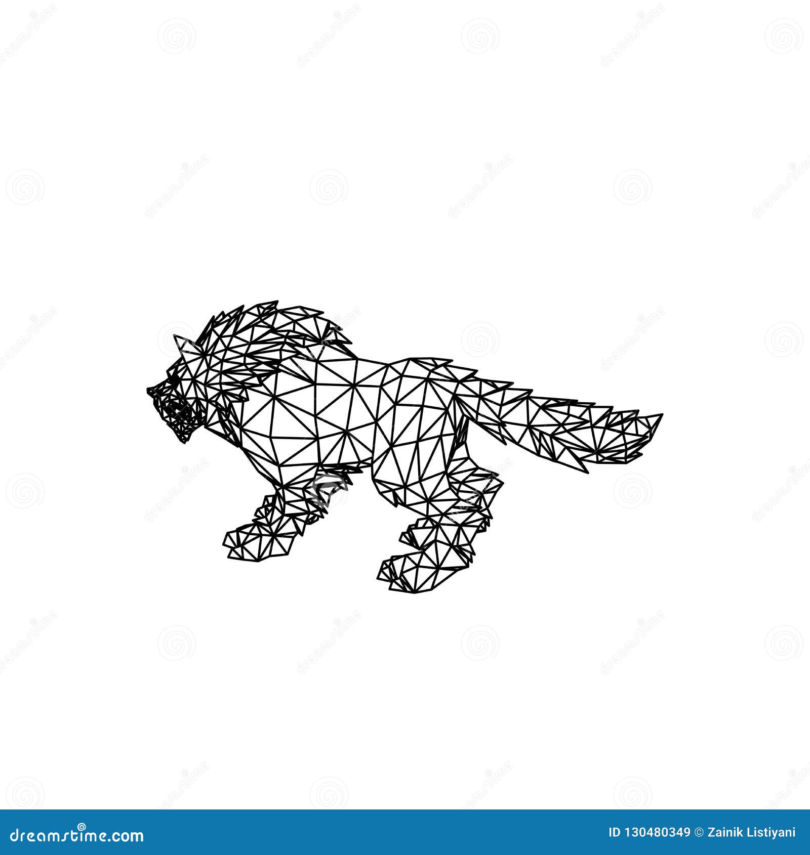 Line Art Design of Wolf Low Poly Stock Vector - Illustration of power ...