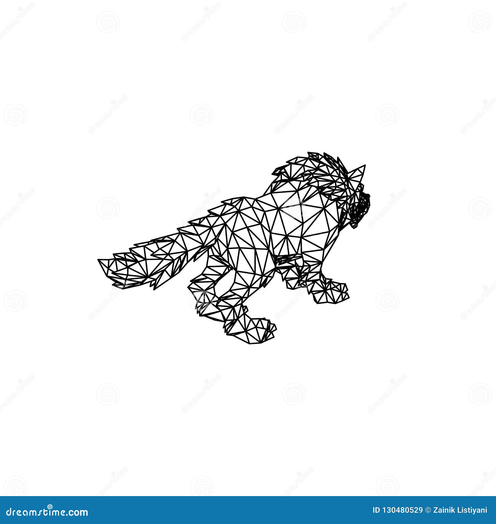 Line Art Design of Wolf Low Poly Stock Vector - Illustration of linear ...