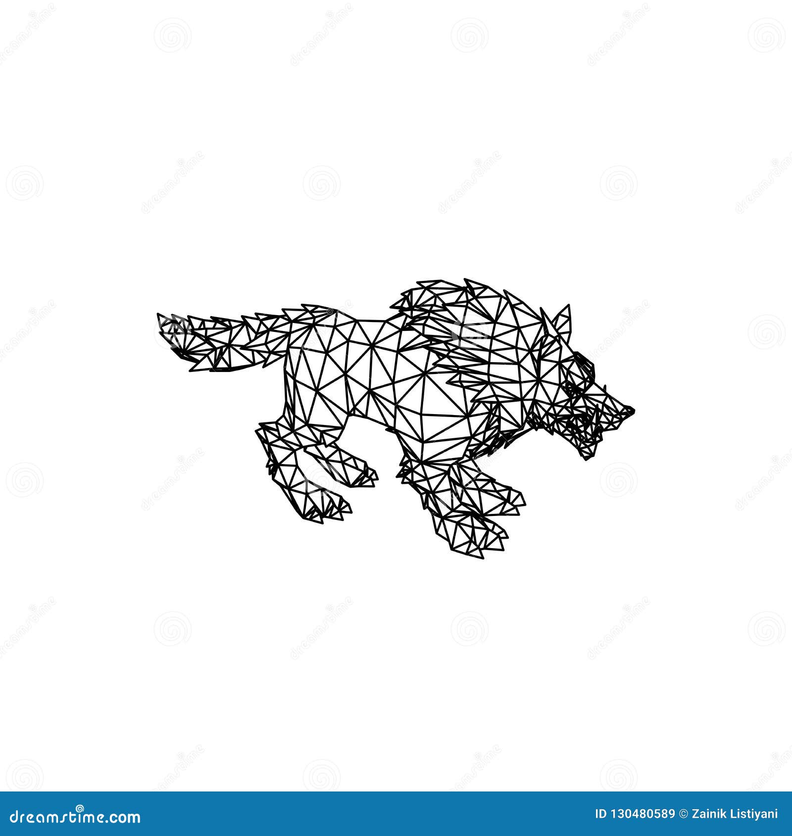 Line Art Design of Wolf Low Poly Stock Illustration - Illustration of ...
