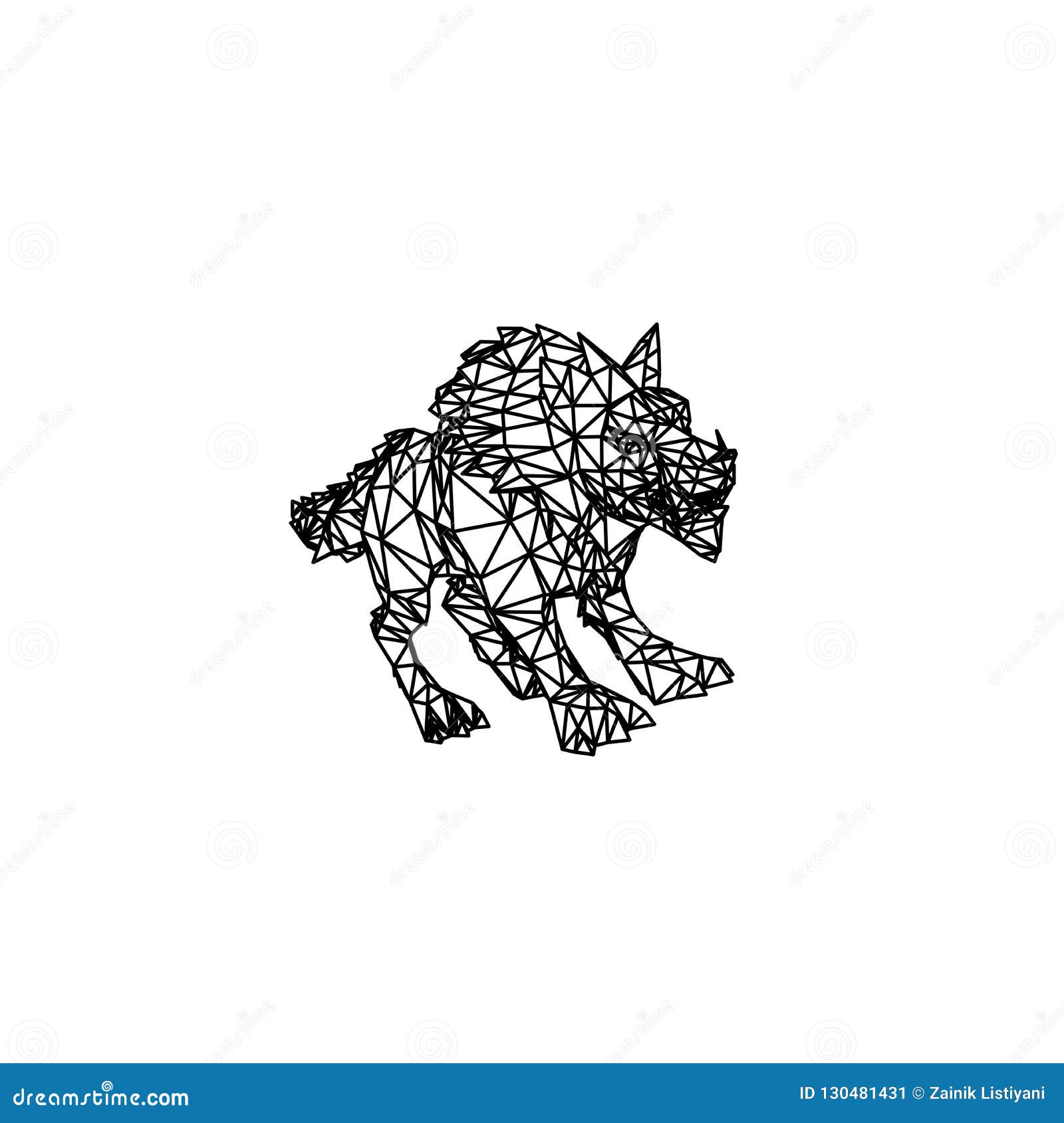 Line Art Design of Wolf Low Poly Stock Vector - Illustration of ...