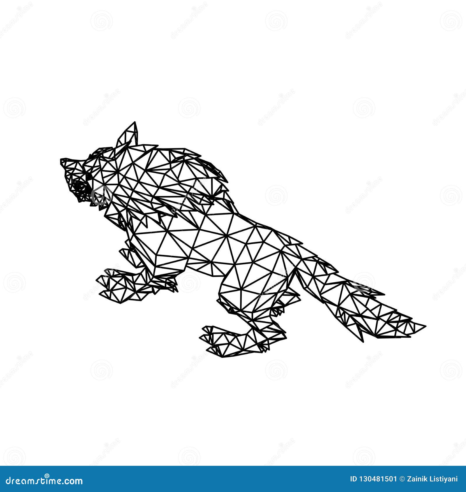 Line Art Design of Wolf Low Poly Stock Vector - Illustration of polygon ...