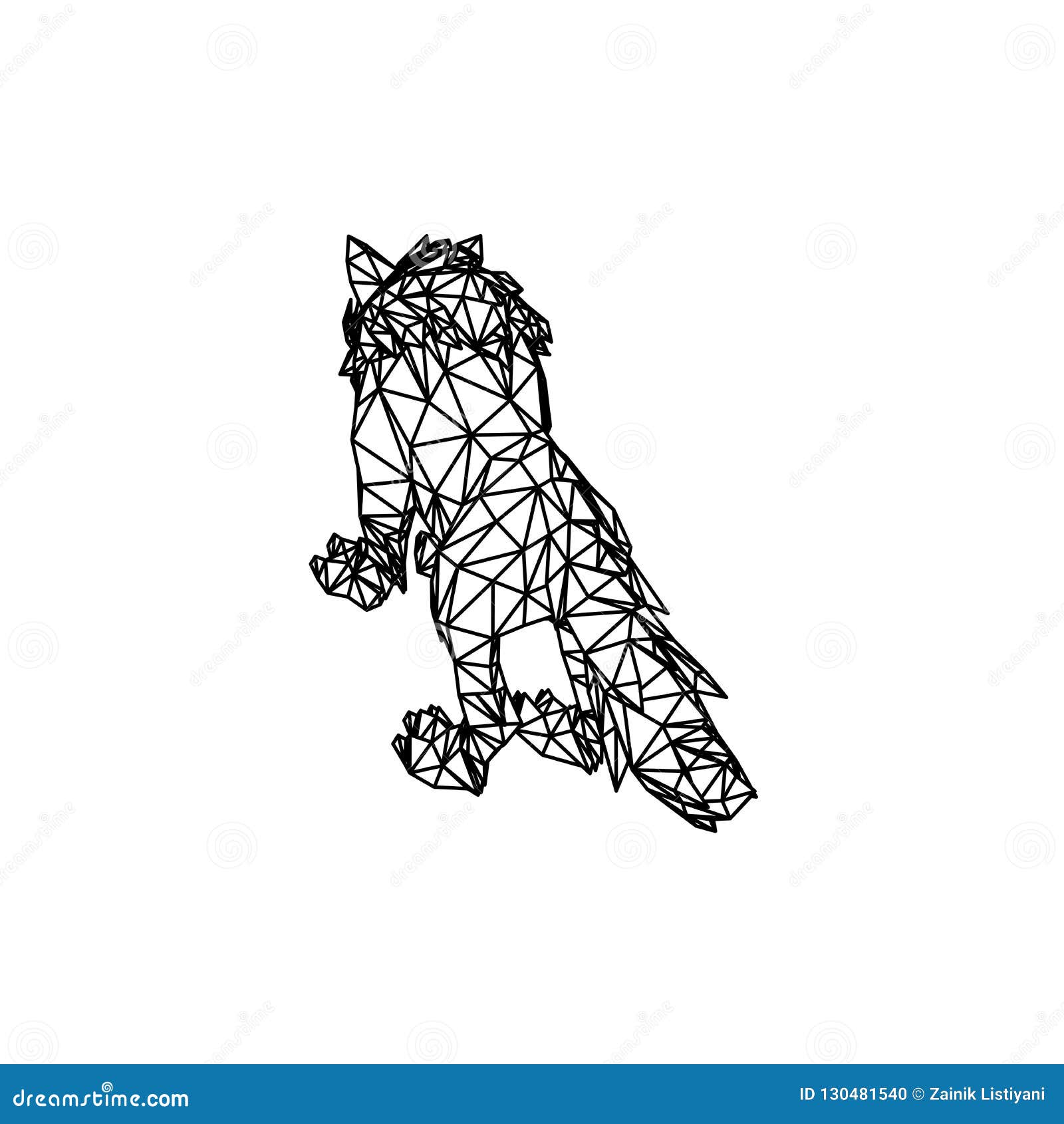 Line Art Design of Wolf Low Poly Stock Vector - Illustration of graphic ...
