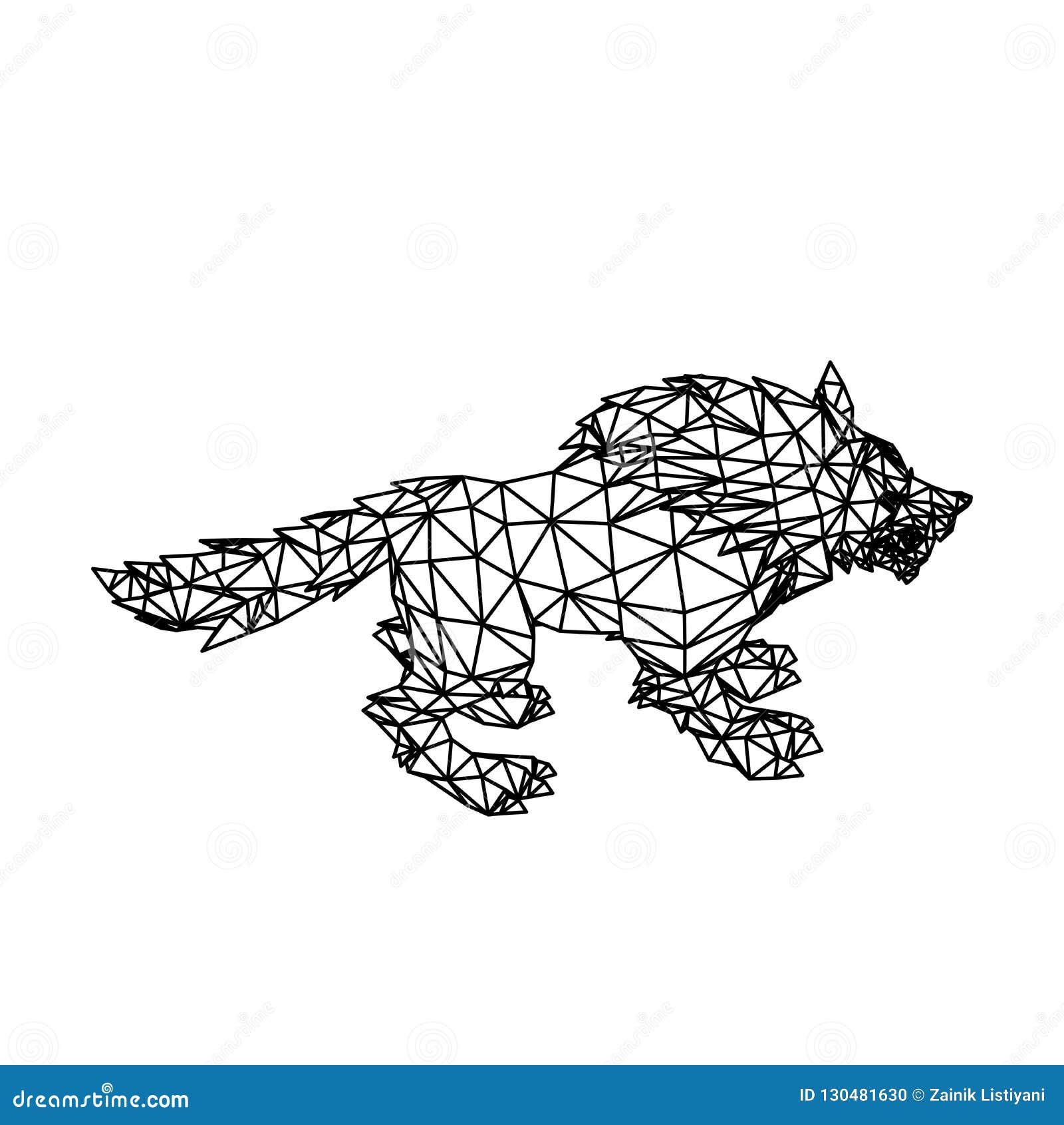 Line Art Design of Wolf Low Poly Stock Vector - Illustration of face ...