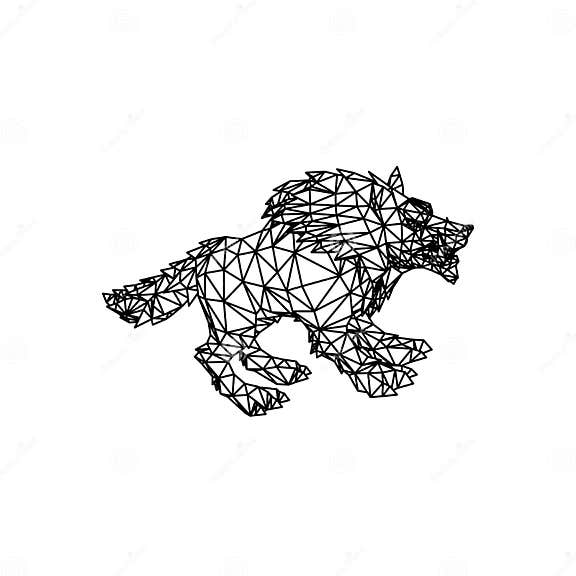 Line Art Design of Wolf Low Poly Stock Vector - Illustration of ...