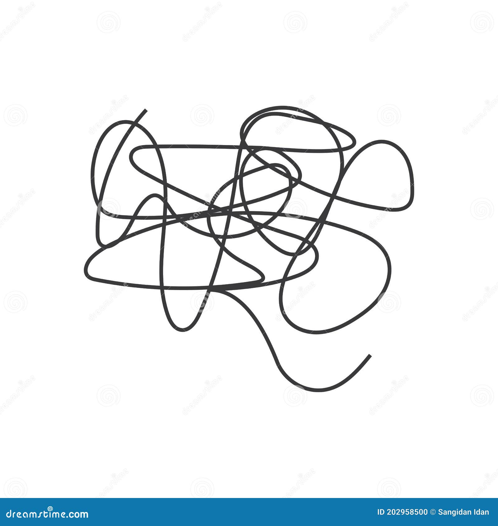 Line Art Doodle Kids Drawing and Confusing Illustration Stock Vector ...