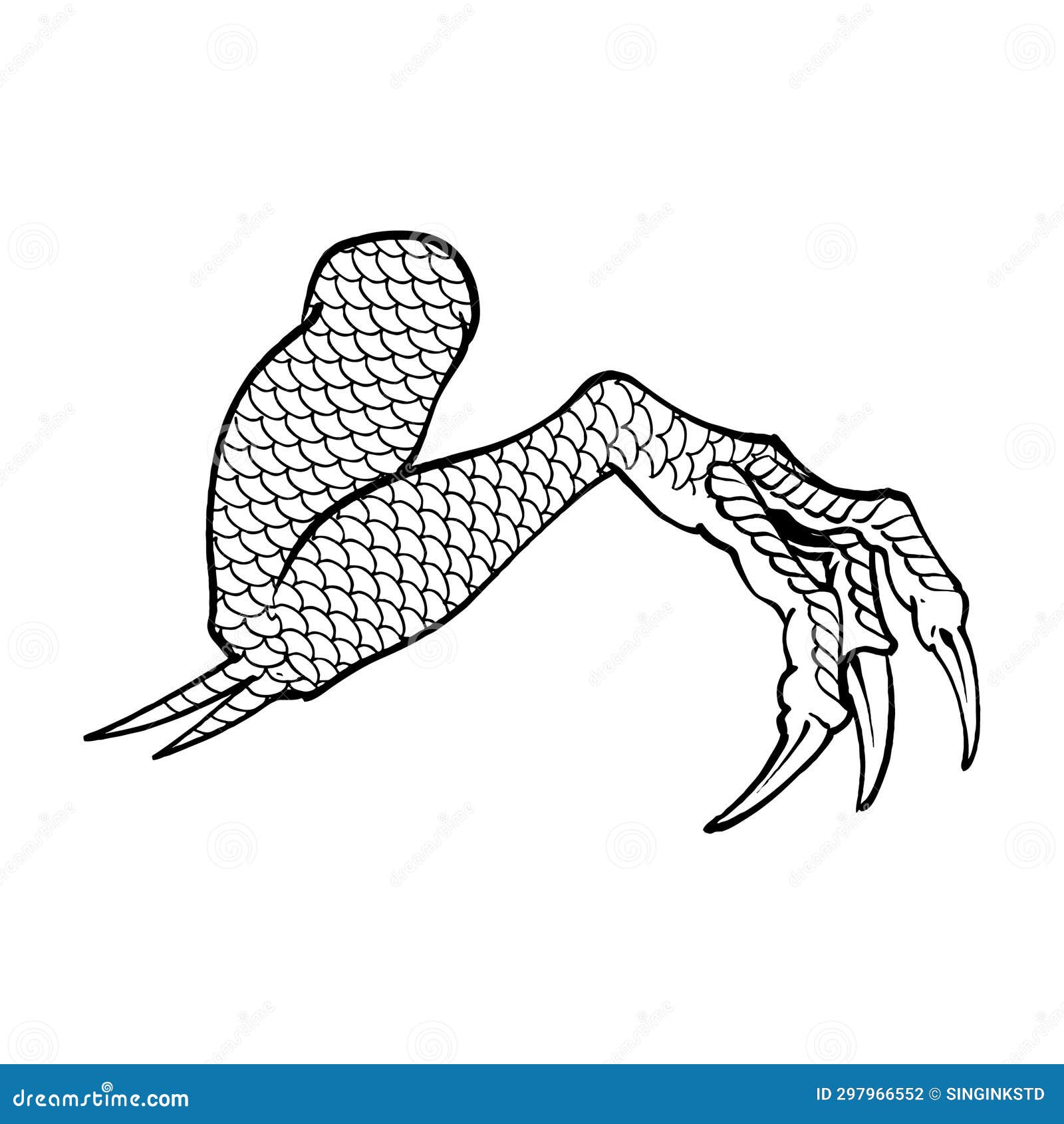 Line Art Dragon Attack Hand Element Vector Stock Illustration ...