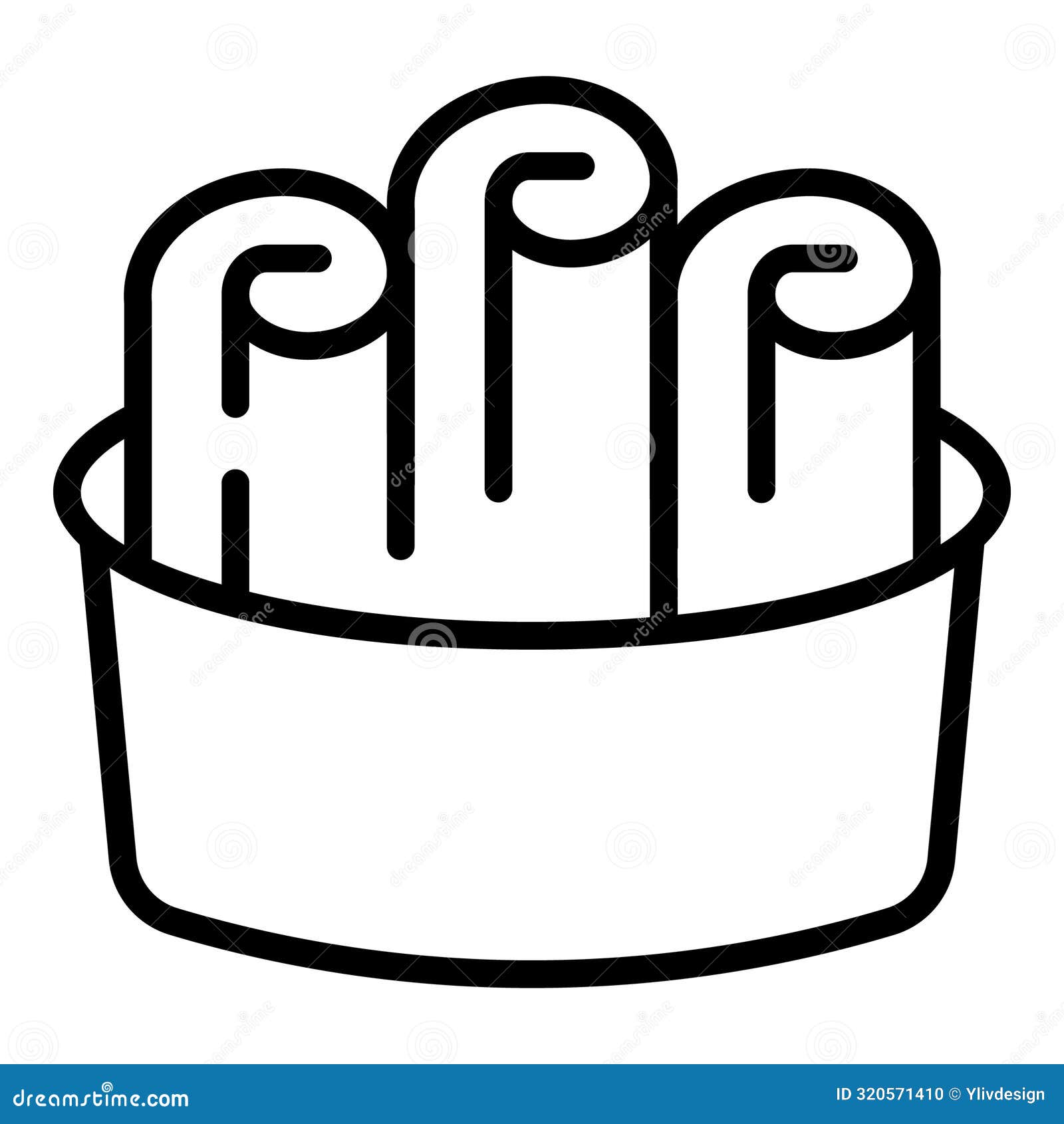 Line Art Drawing of Cinnamon Rolls in a Basket Stock Vector ...