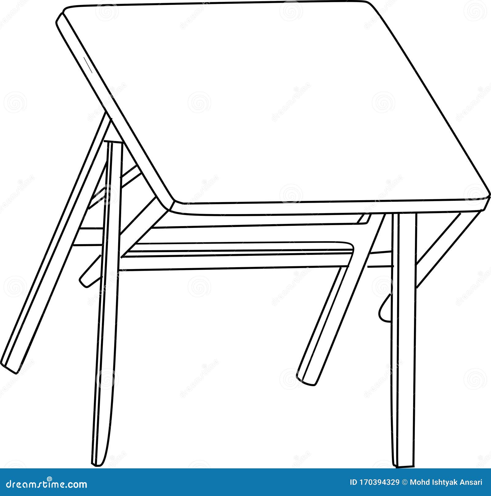 Line Art Drawing of a Drawing Board Stock Illustration - Illustration ...