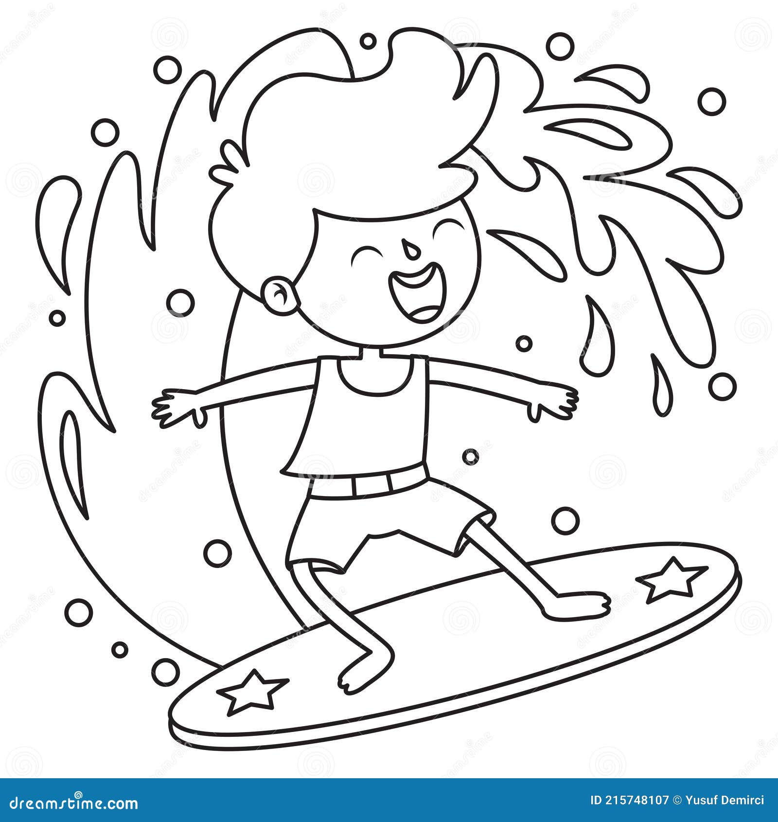 Line Art Drawing for Kids Coloring Page Stock Vector - Illustration of ...