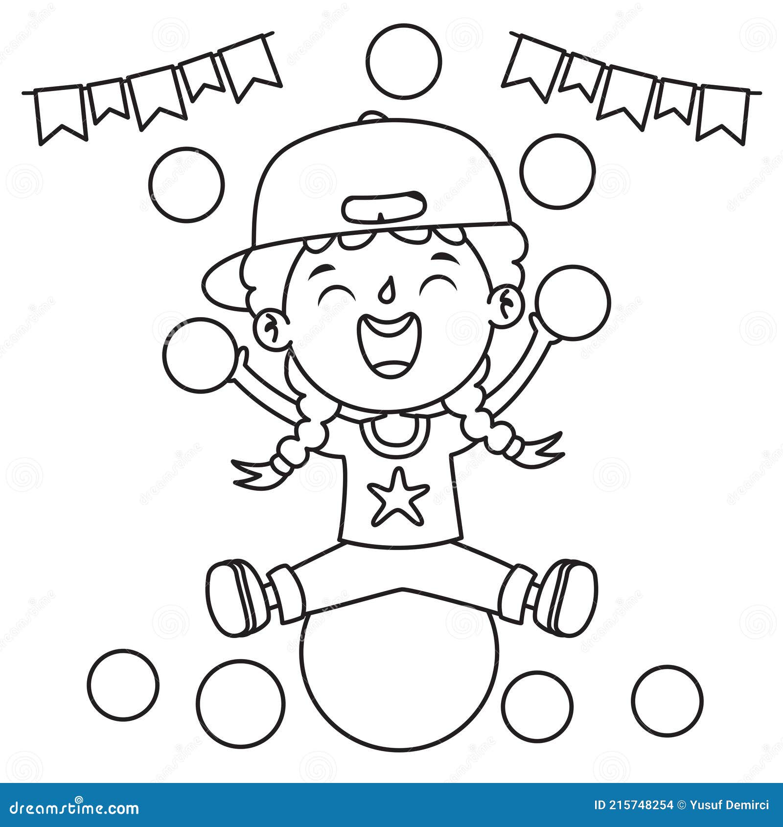 Line Art Drawing for Kids Coloring Page Stock Vector - Illustration of ...