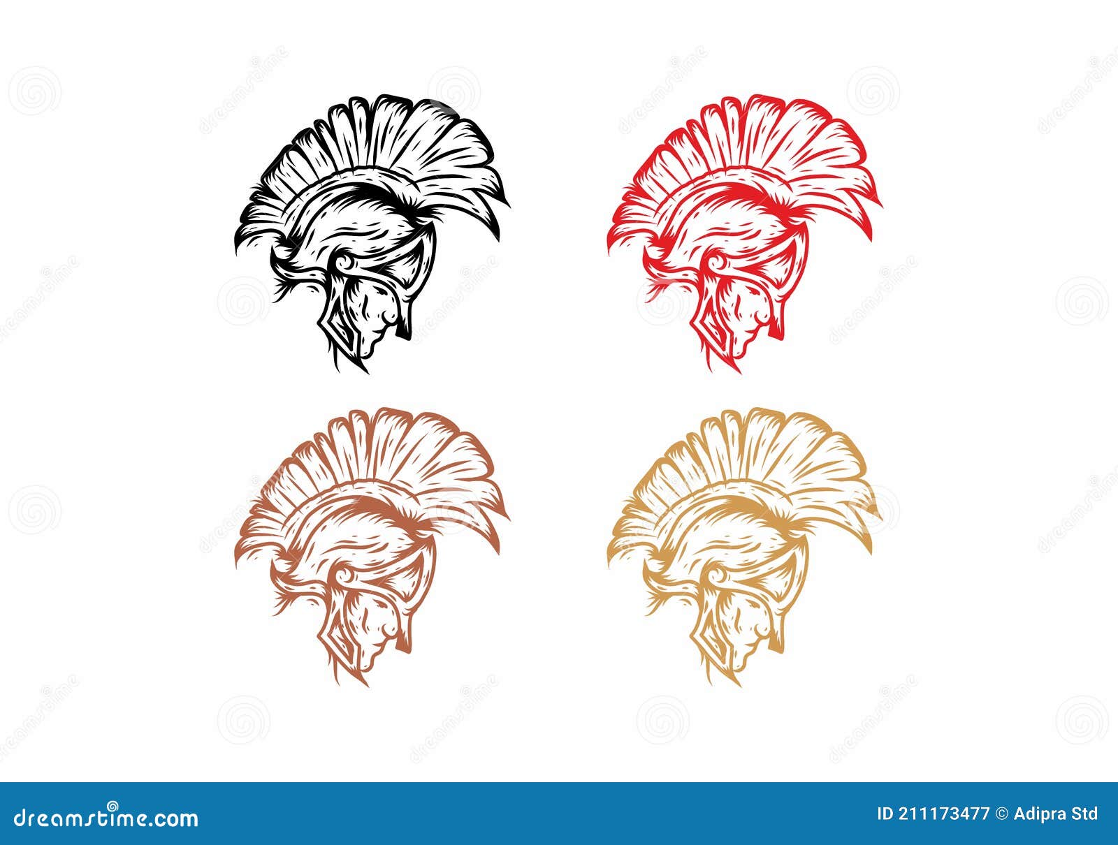 Line Art Drawing of Spartan Warriors Stock Vector - Illustration of ...