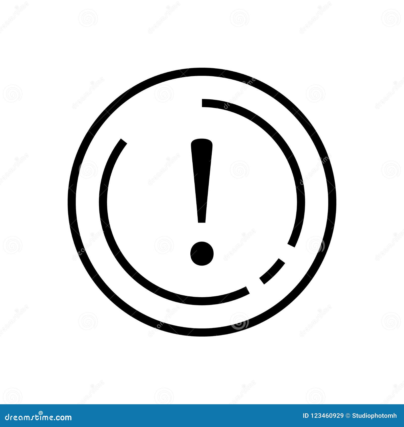 Line Art, Exclamation Symbol in Circle Vector Stock Vector ...