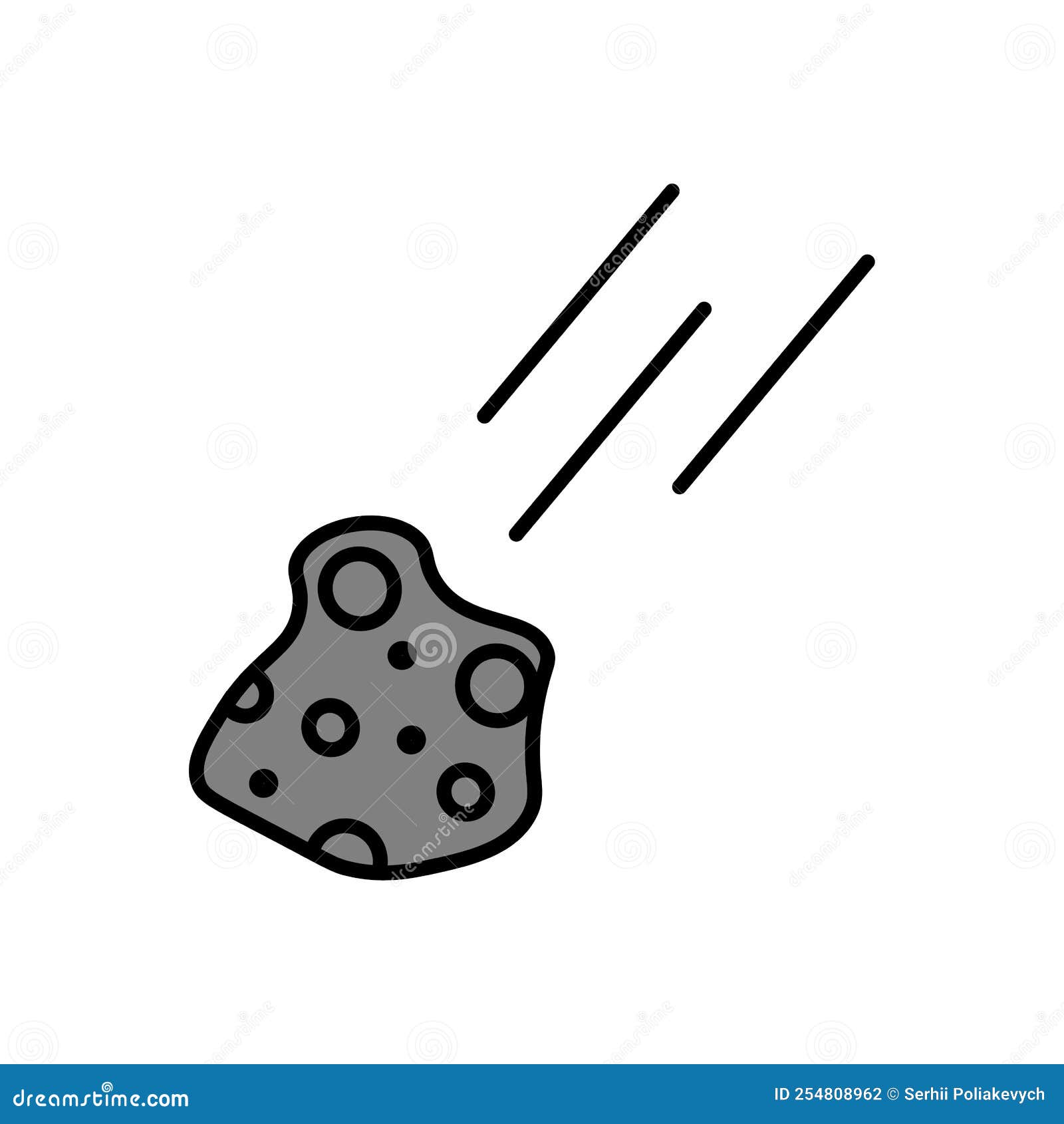 Line Art Flying Meteorite Icon. Vector Illustration. Stock Image Stock ...