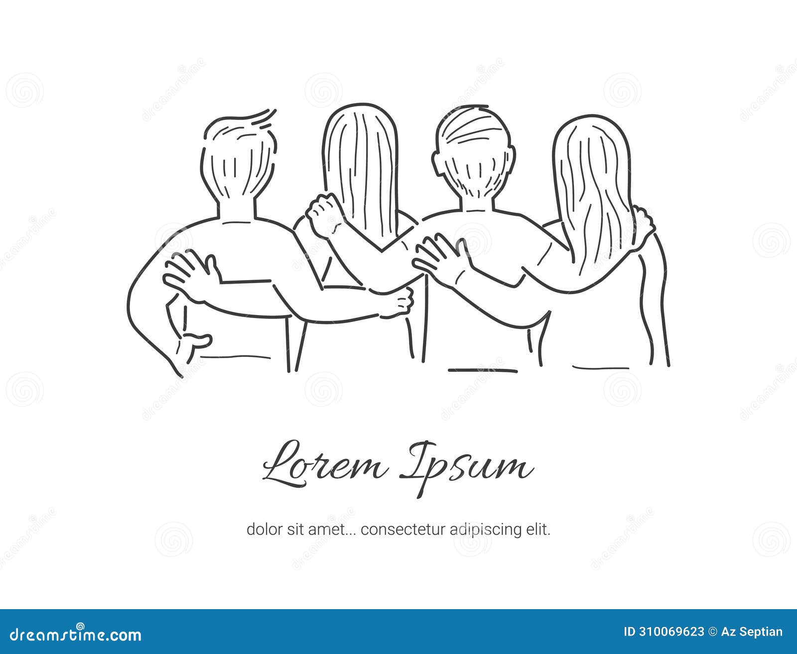 Line Art Friendship and Relationship Stock Vector - Illustration of ...