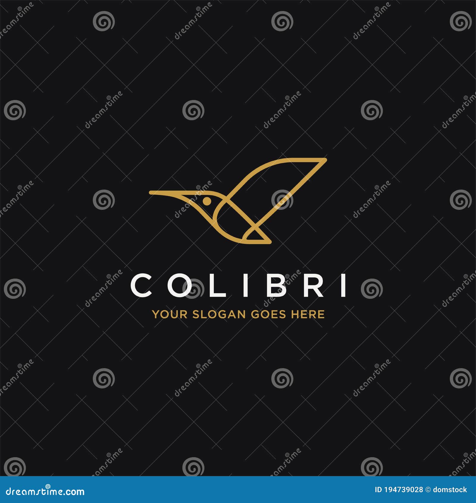 Line Art, Geometric Colibri Logo Icon Vector Template Stock Vector ...
